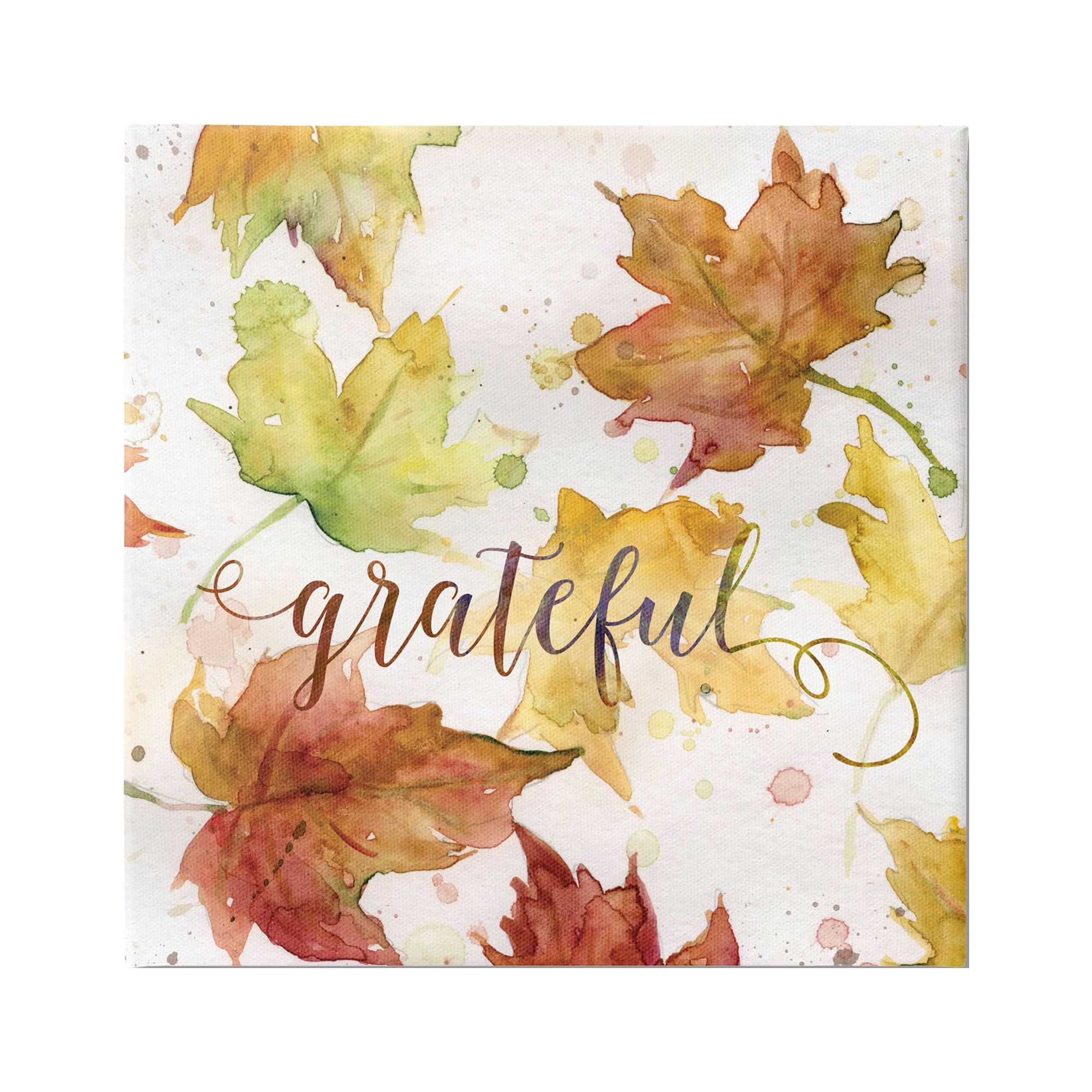 Stupell Industries Grateful Fall Maple Leaves Holiday Painting Gallery ...