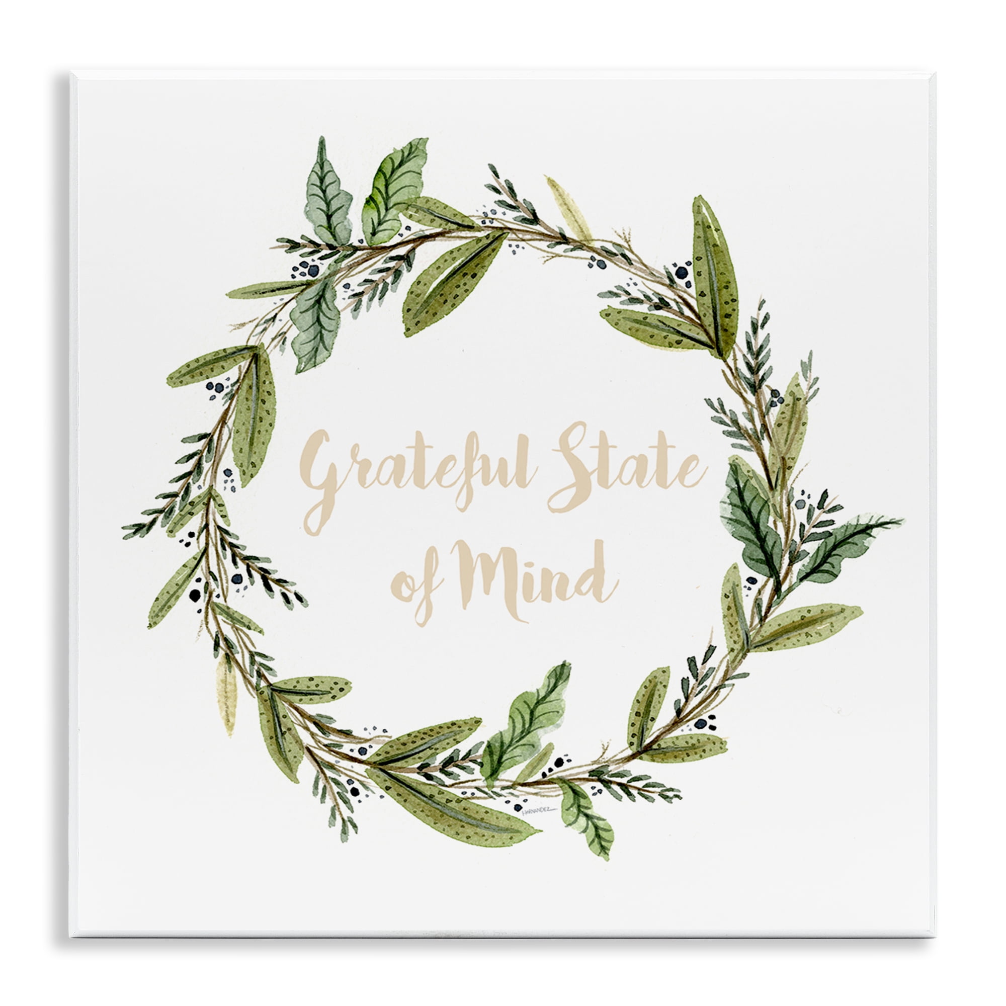 Stupell Industries Grateful State Of Mind Text & Numbers Painting ...