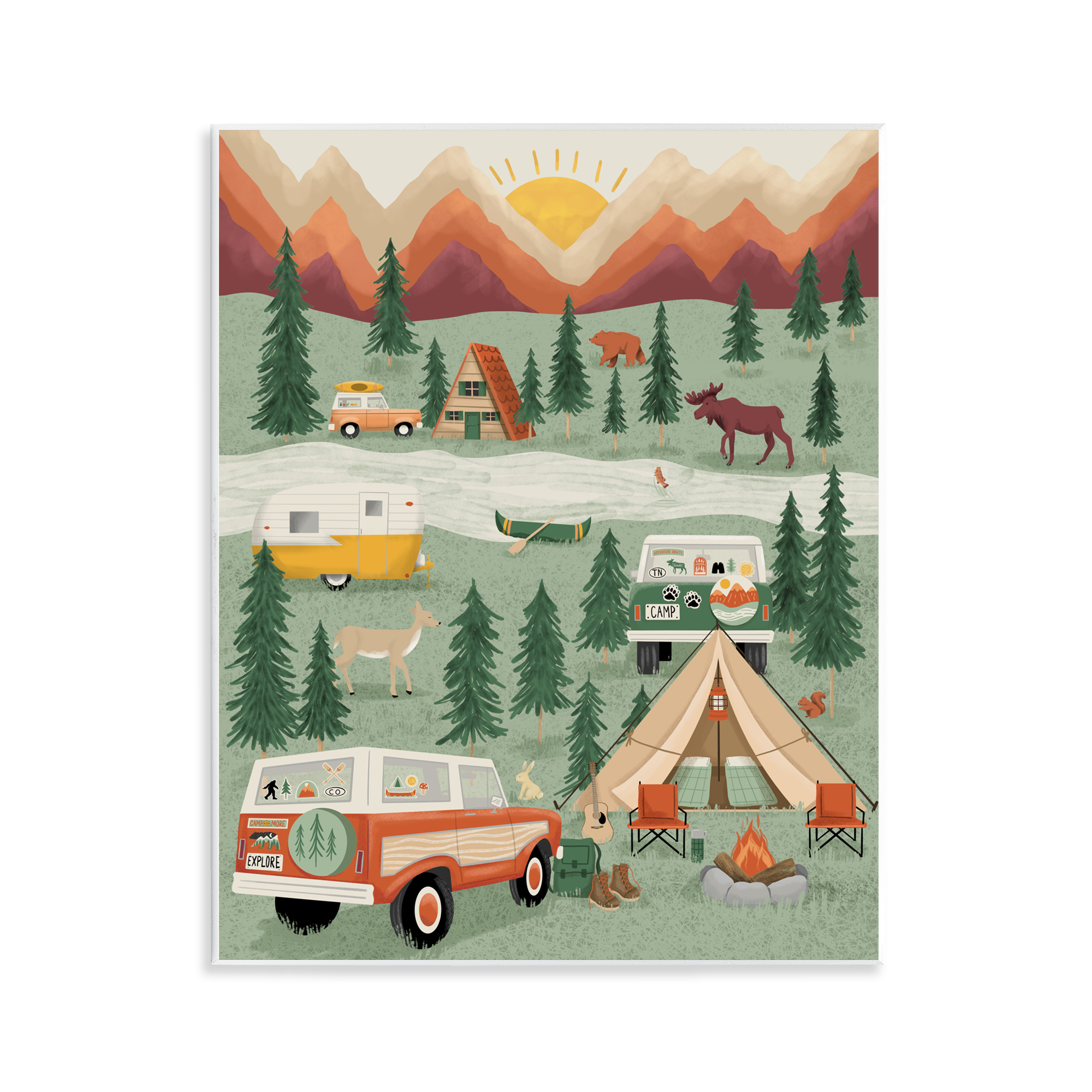 Stupell Industries Great Outdoors Campground Wall Plaque Art design by ...