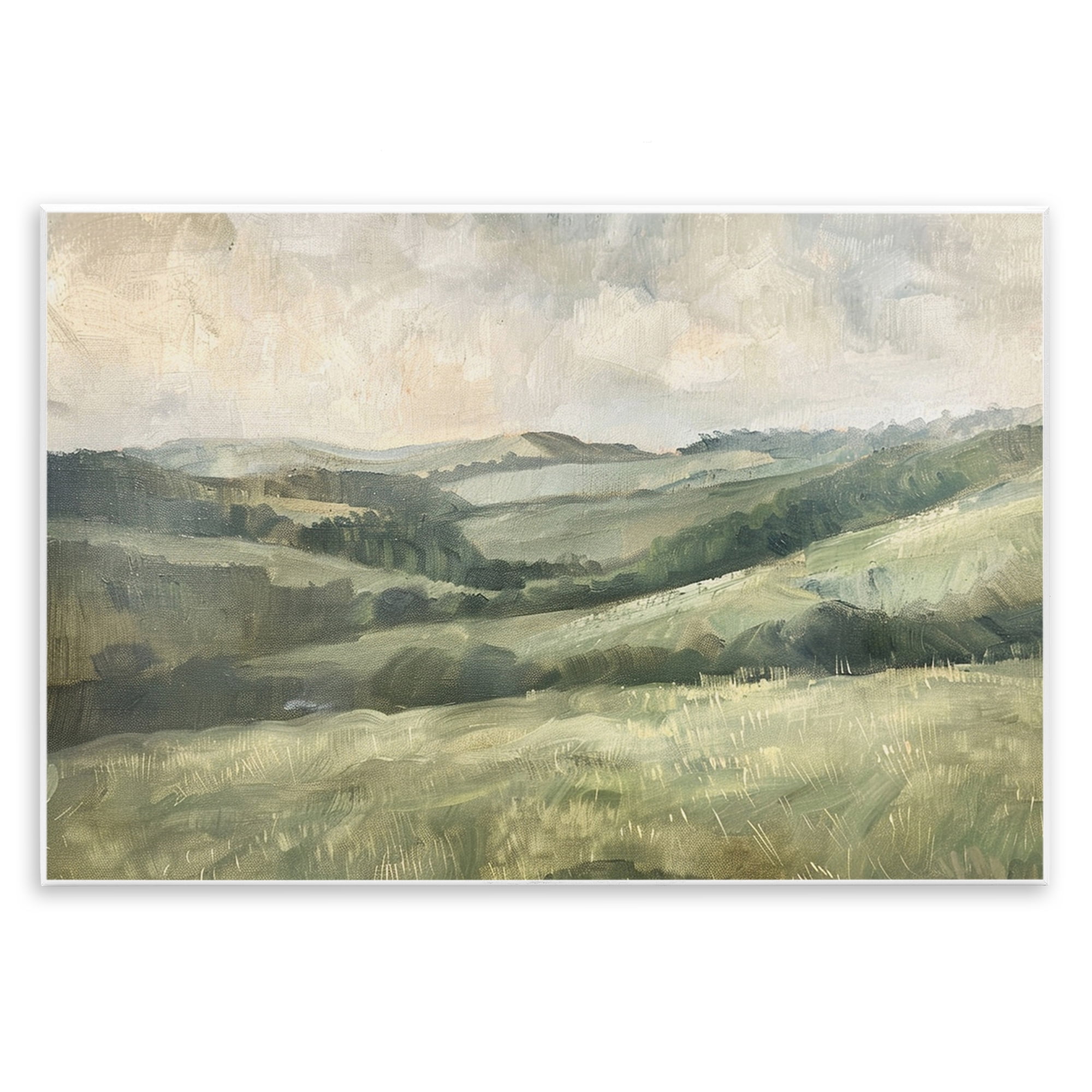 Stupell Industries Green Hilly Landscape Landscape & Nature Painting ...