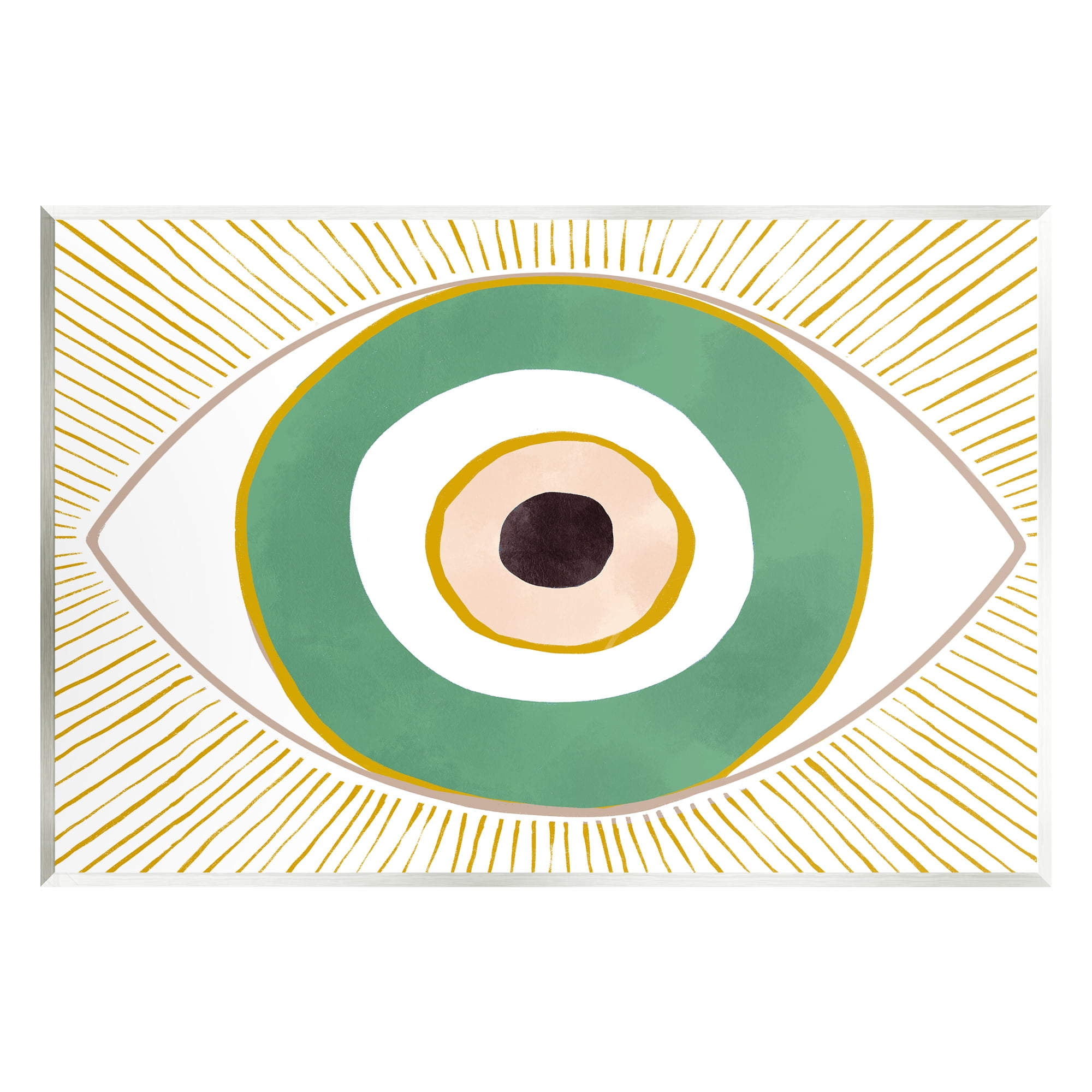 Stupell Industries Green Modern Evil Eye Symbol Abstract Painting ...