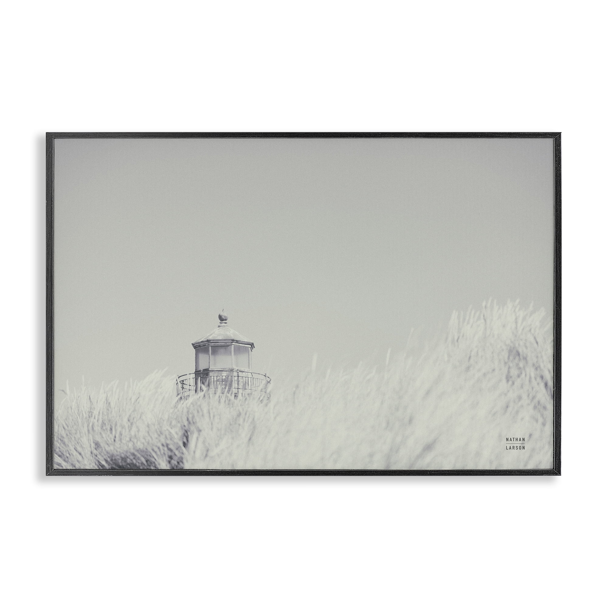 Stupell Industries Grey Lighthouse View Landscape Photography Black ...