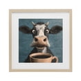 Stupell Industries Grumpy Cow & Coffee Birch Framed Print Under Glass ...