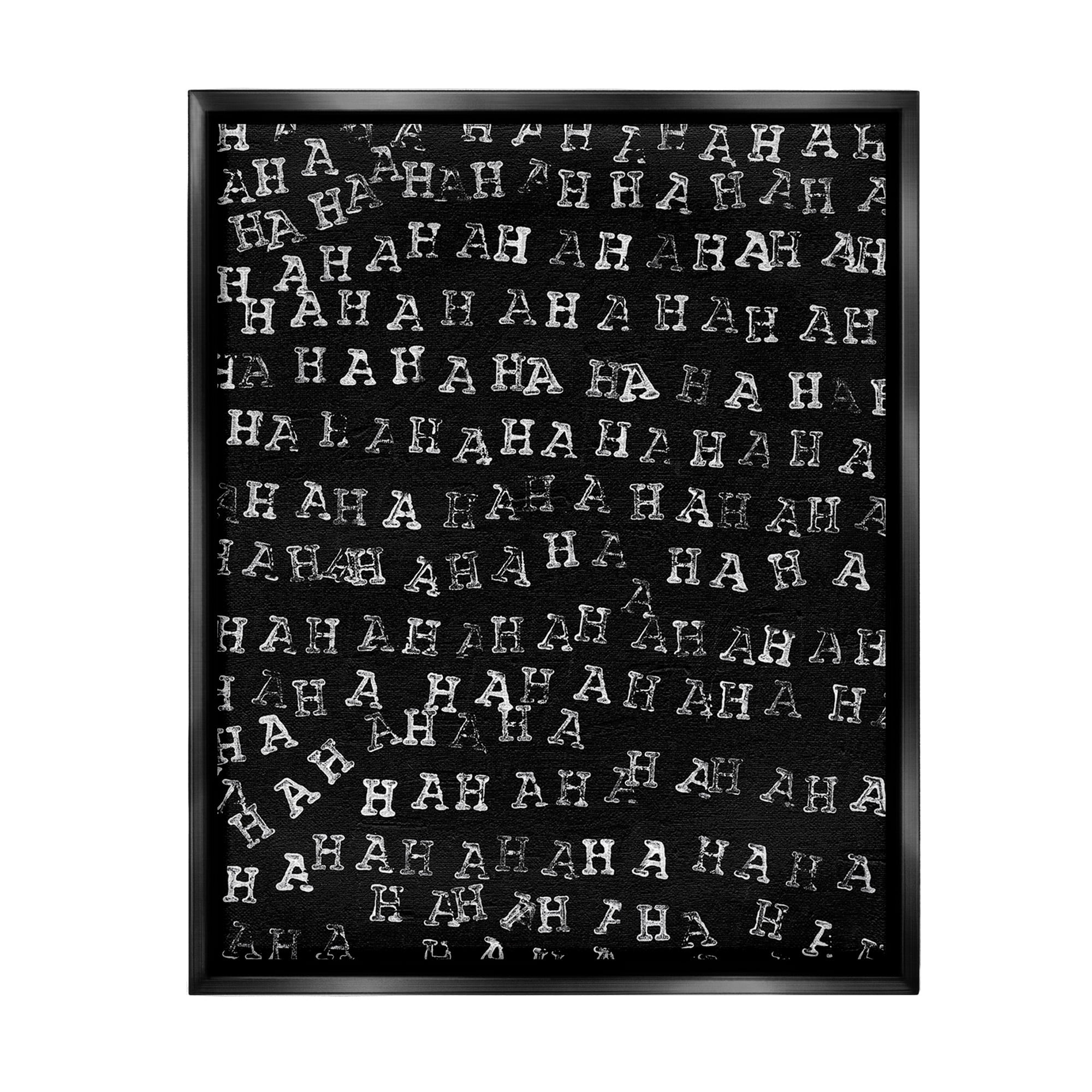 Haha Typography Pattern Abstract Painting Framed Canvas Art - Walmart.com