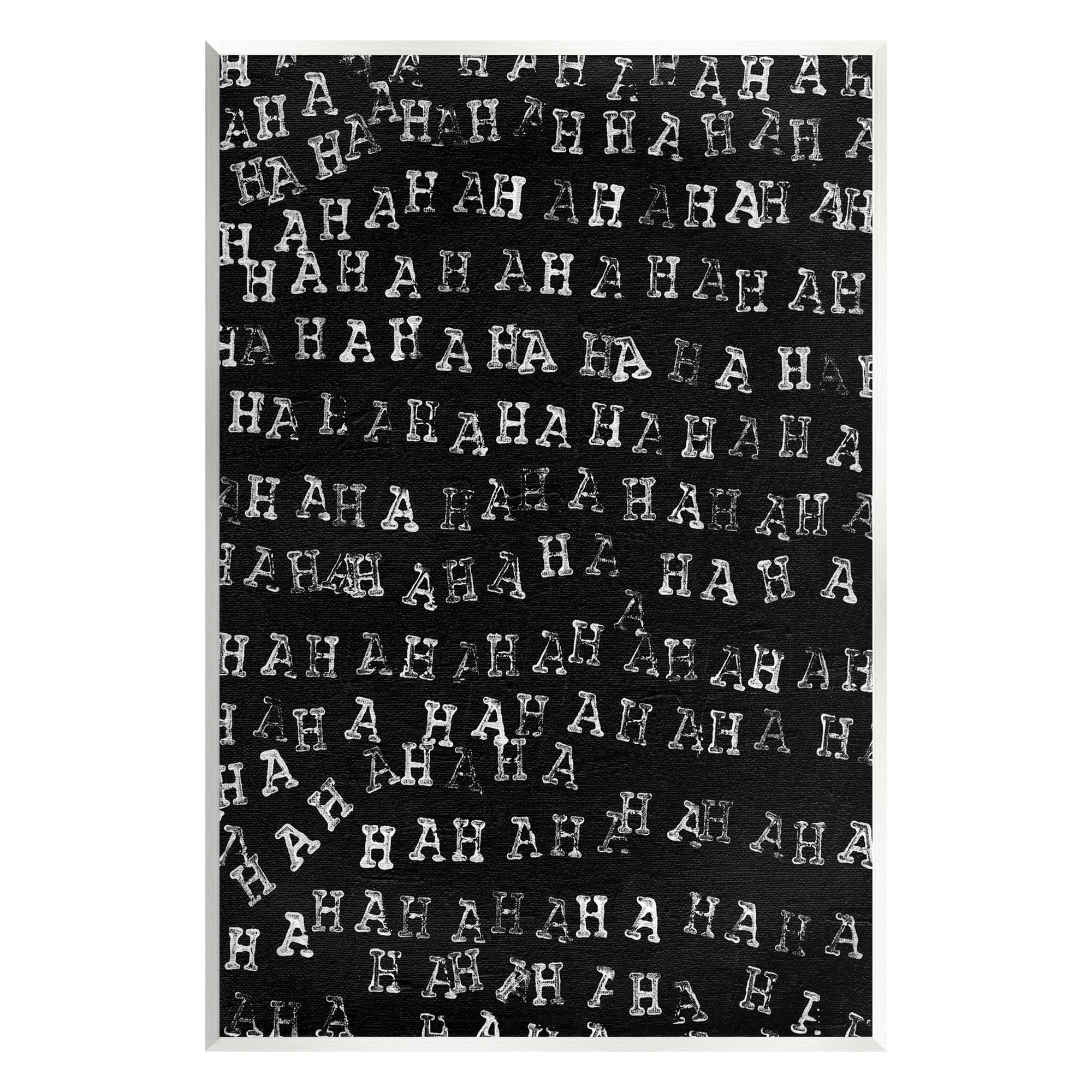 Stupell Industries Haha Typography Pattern Abstract Painting Unframed ...
