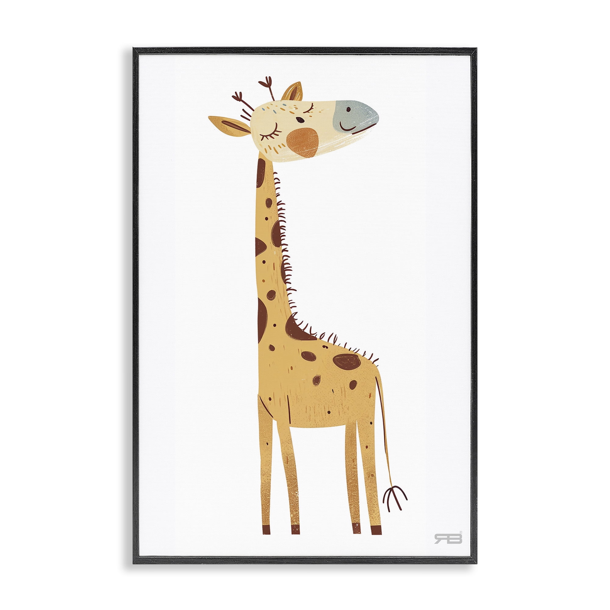 Stupell Industries Happy Giraffe Winking Animals & Insects Painting ...