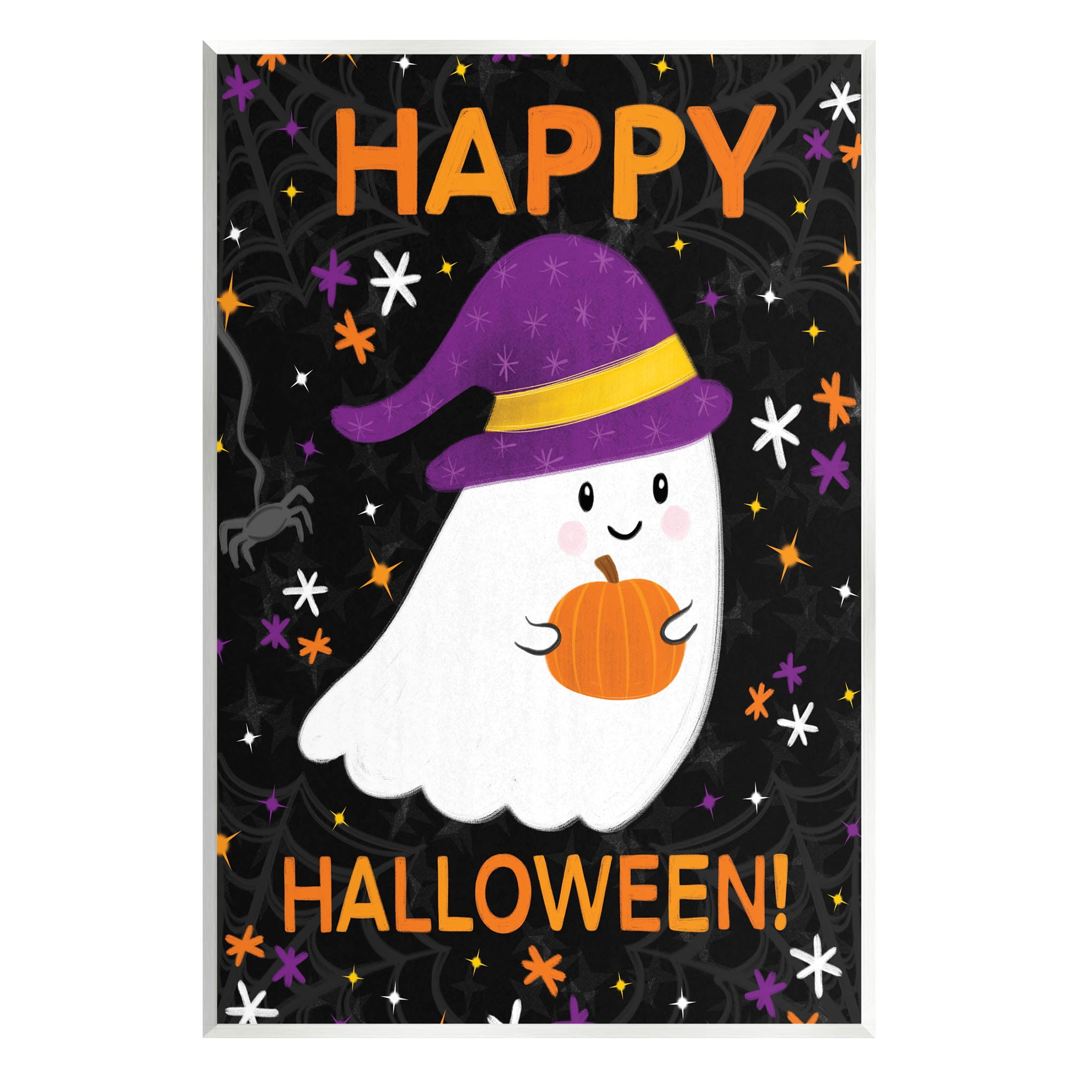 Stupell Industries Happy Halloween Happy Ghost Graphic Art Unframed Art ...