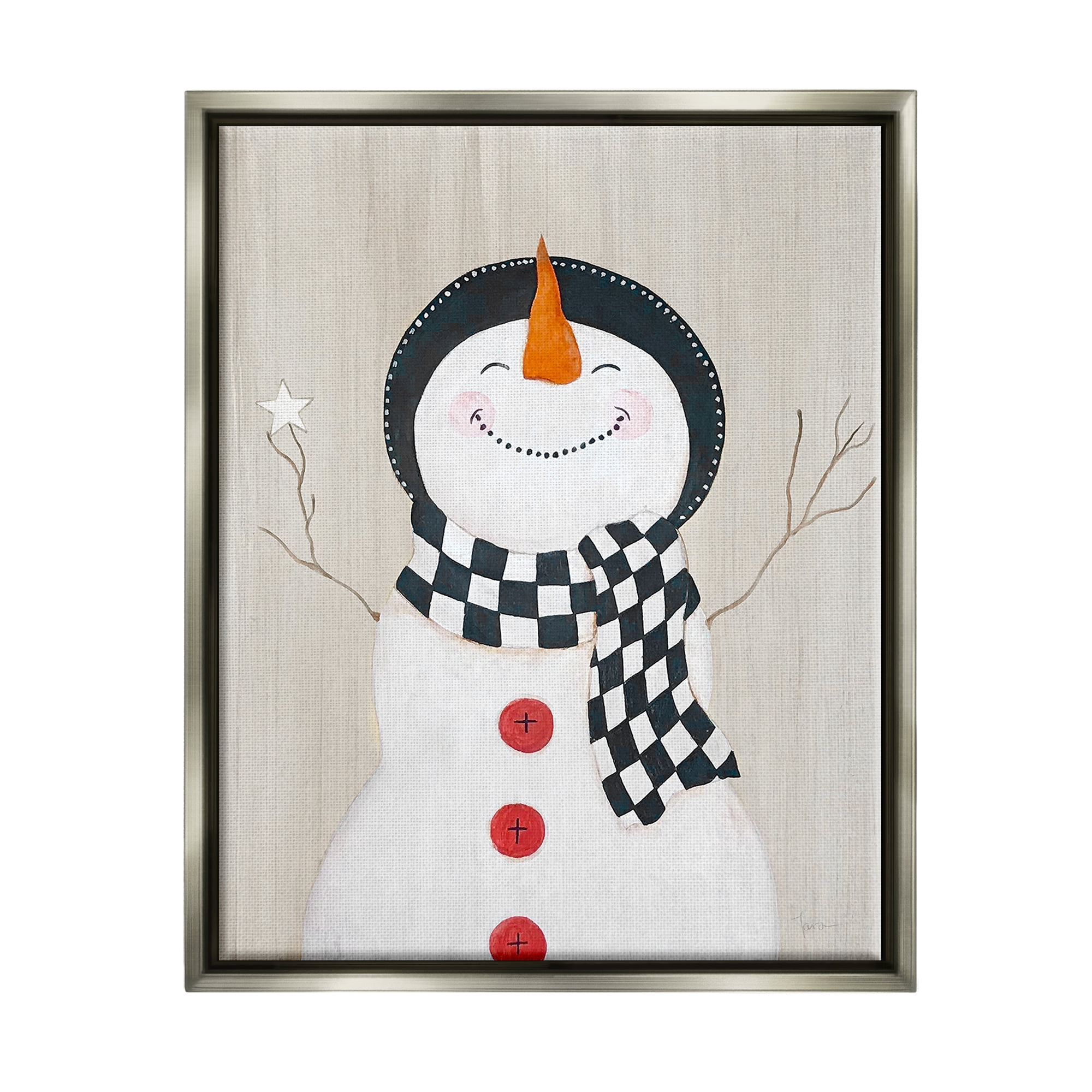 Stupell Winter Snowman Framed Canvas Art - 25x31 Frame - Walmart.com