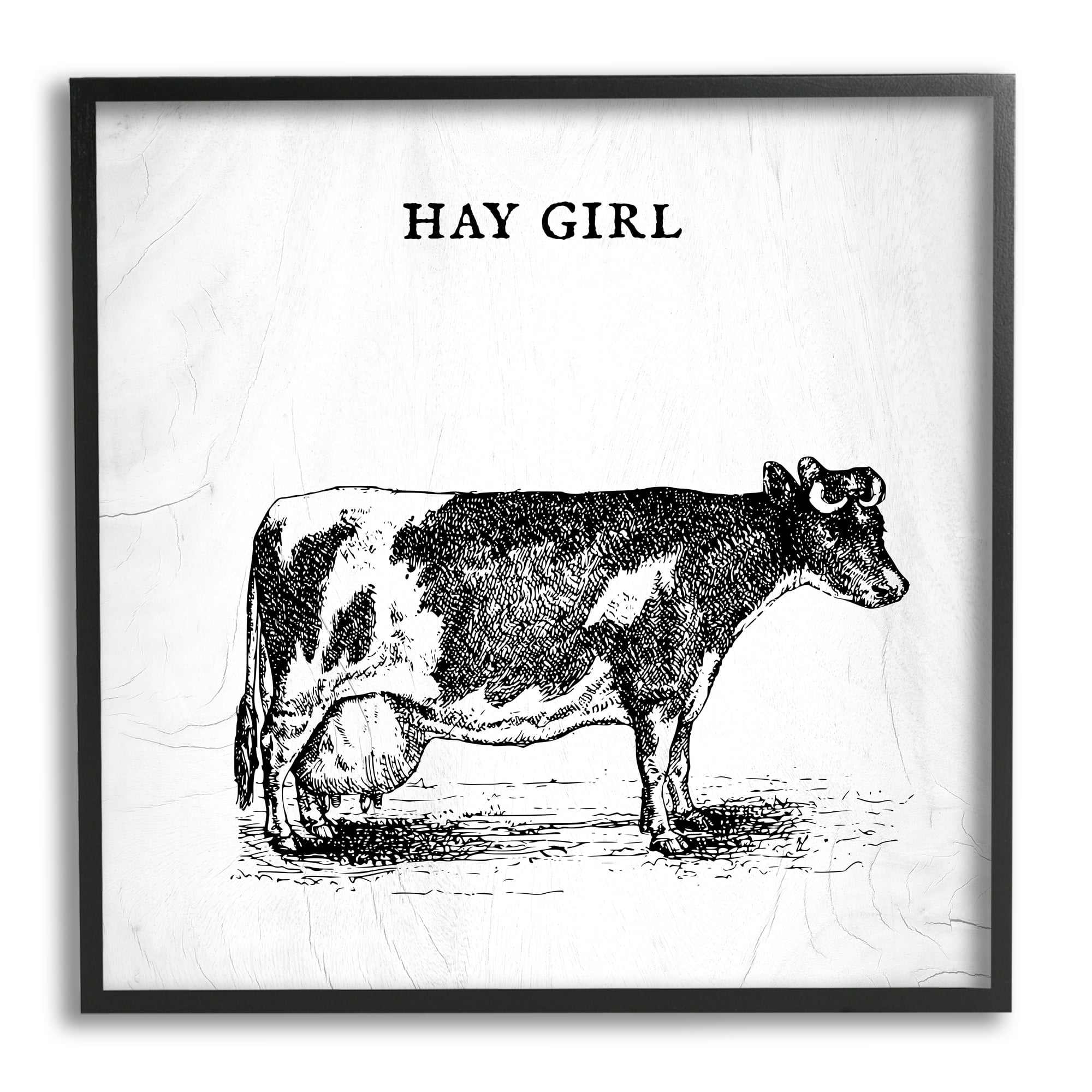Stupell Industries Hay Girl Funny Phrase Farmhouse Dairy Cow Pun, 17 x ...