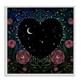 Stupell Industries Heart Night Sky Garden White Framed Giclee Art ...
