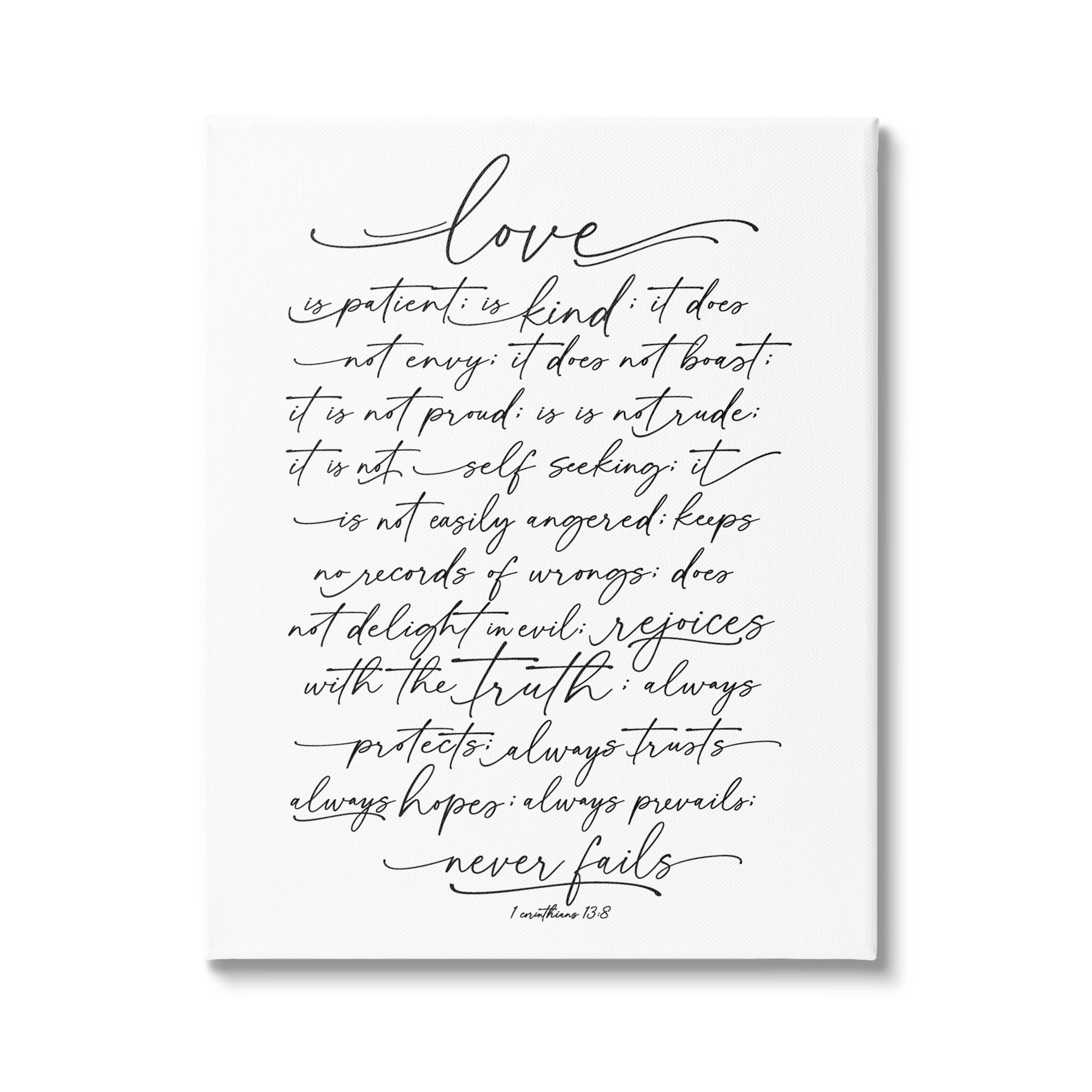 Stupell Industries Heartfelt Love Is Quote Classy Cursive Typography ...