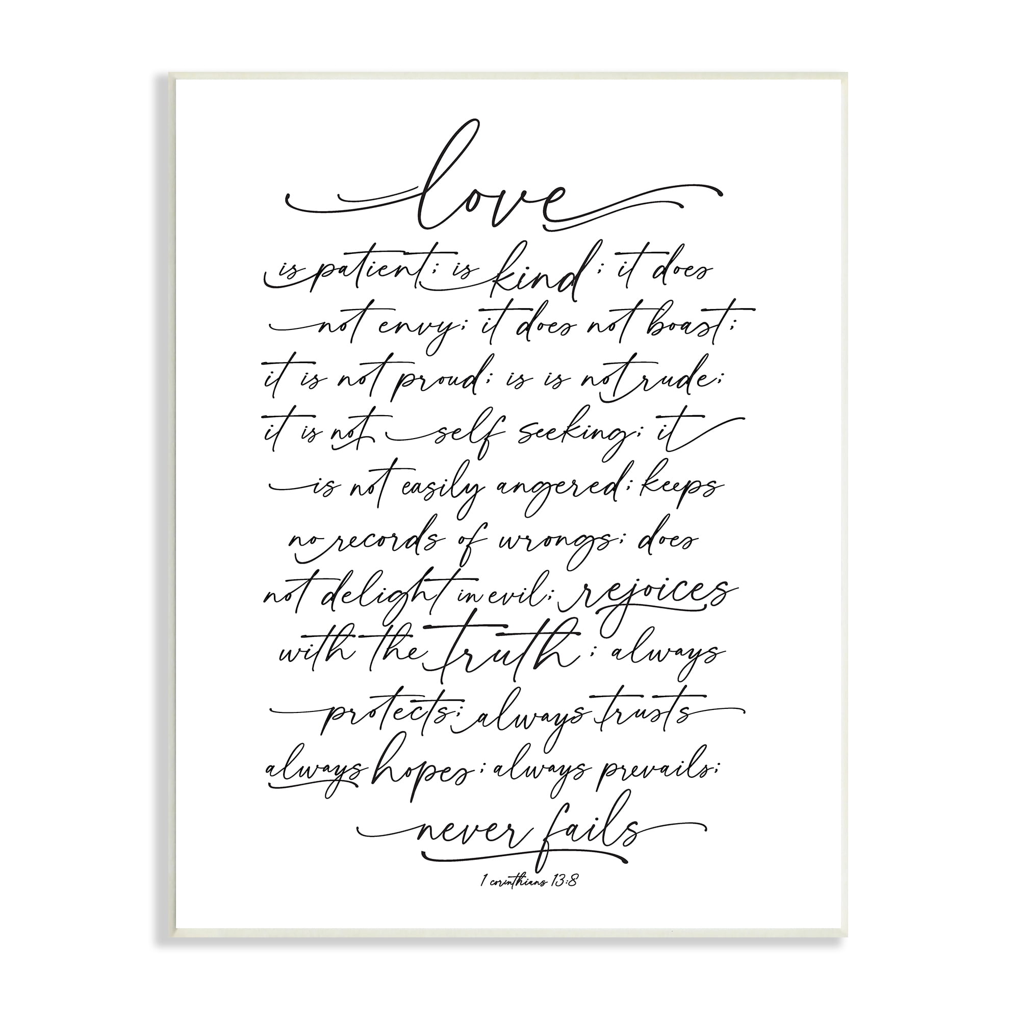 Stupell Industries Heartfelt Love Is Quote Classy Cursive Typography ...