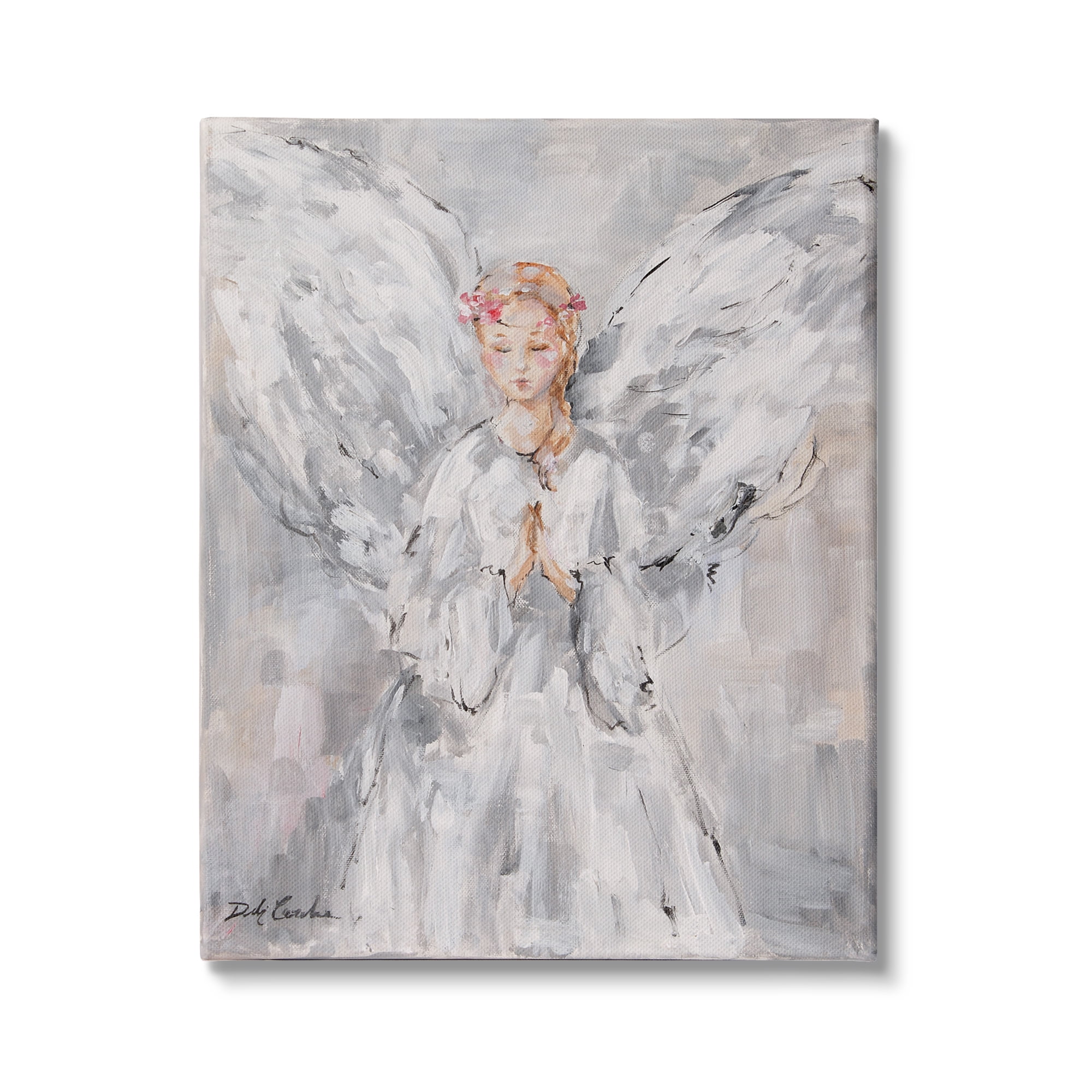 Stupell Industries Heaven's Angel in Prayer Vintage Farmhouse Portrait ...