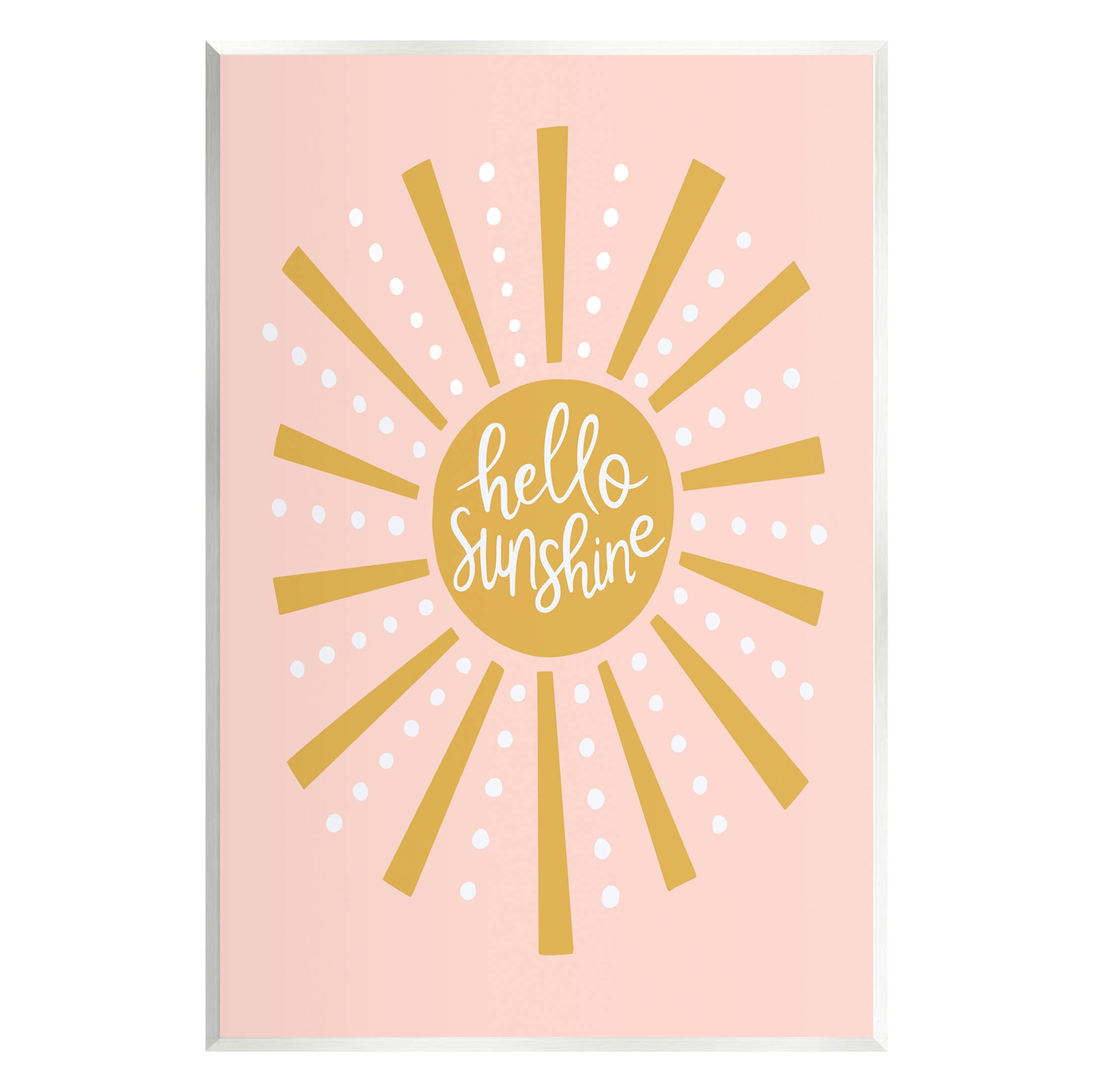 Stupell Industries Hello Sunshine Sun Rays Graphic Art Print on Wood by ...
