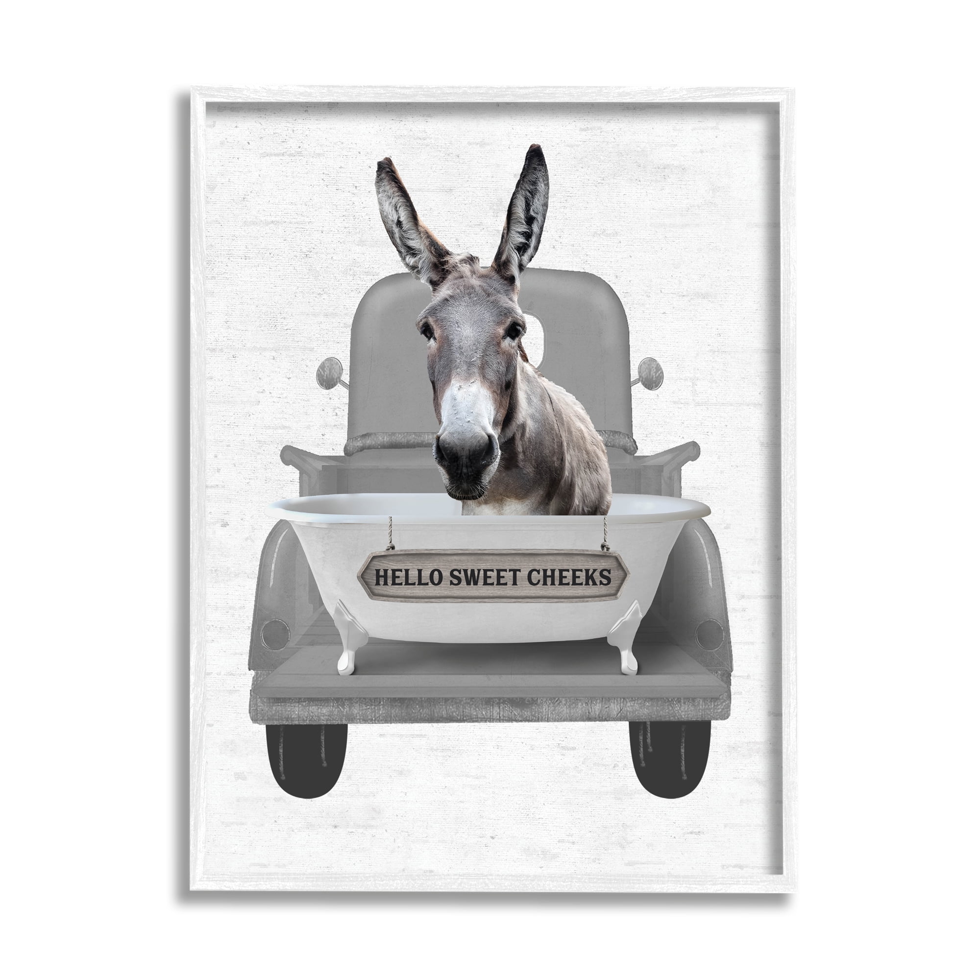 Hello Sweet Cheeks Donkey Framed Art Print - 11 x 14 - Walmart.com