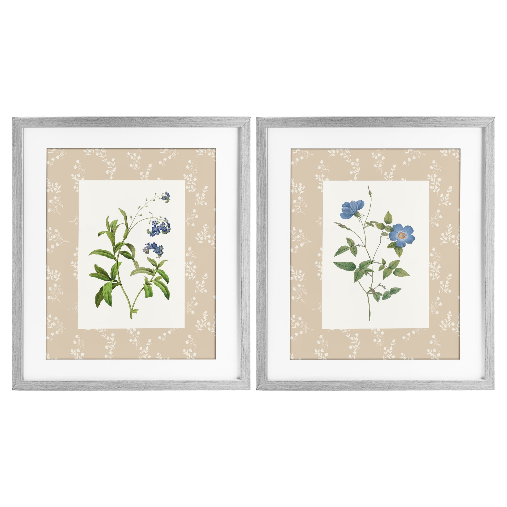 Stupell Industries Herbs on Beige Botanicals 2 Piece Gray Framed Print ...