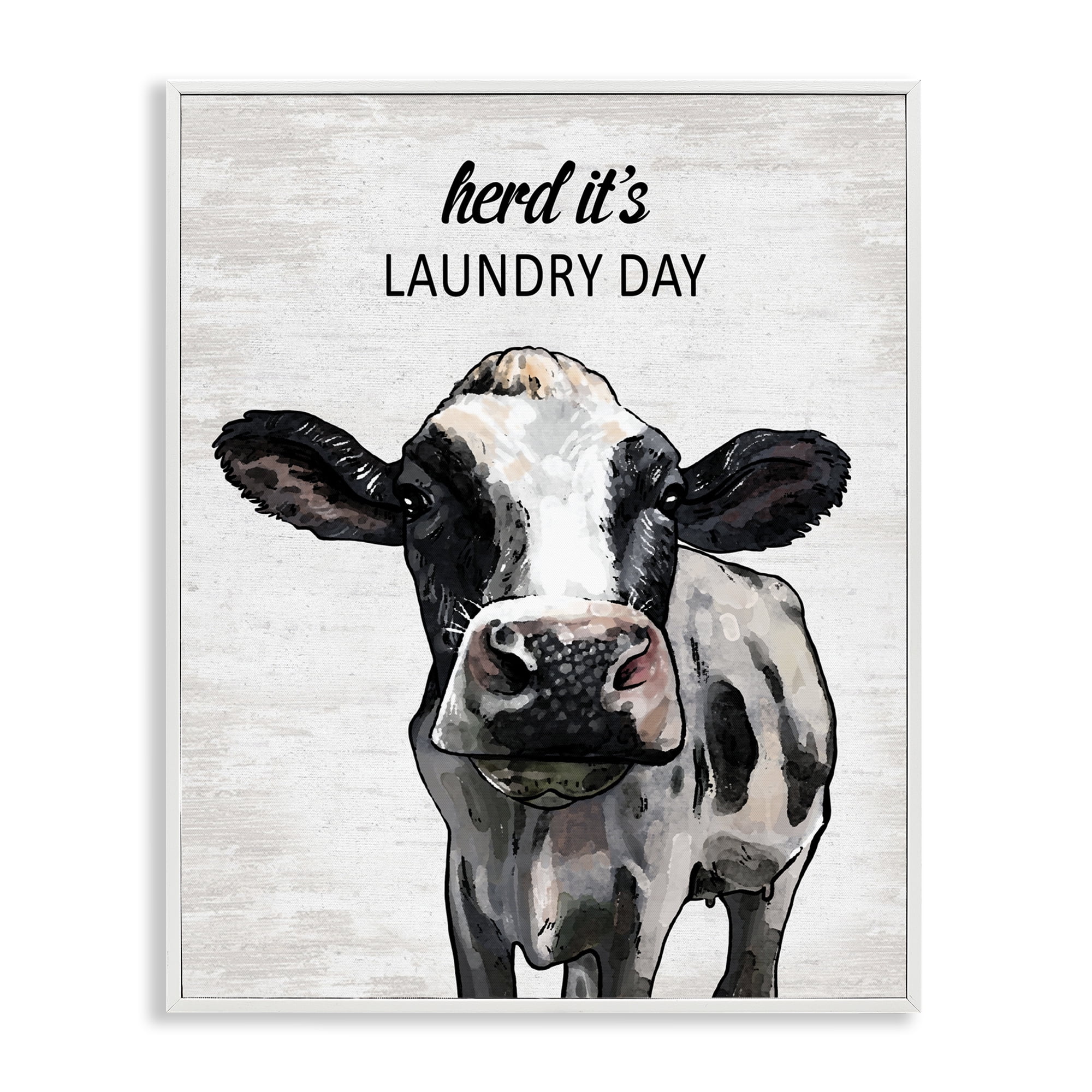 Stupell Industries Herd It's Laundry Day Cow Quotes and Sayings ...