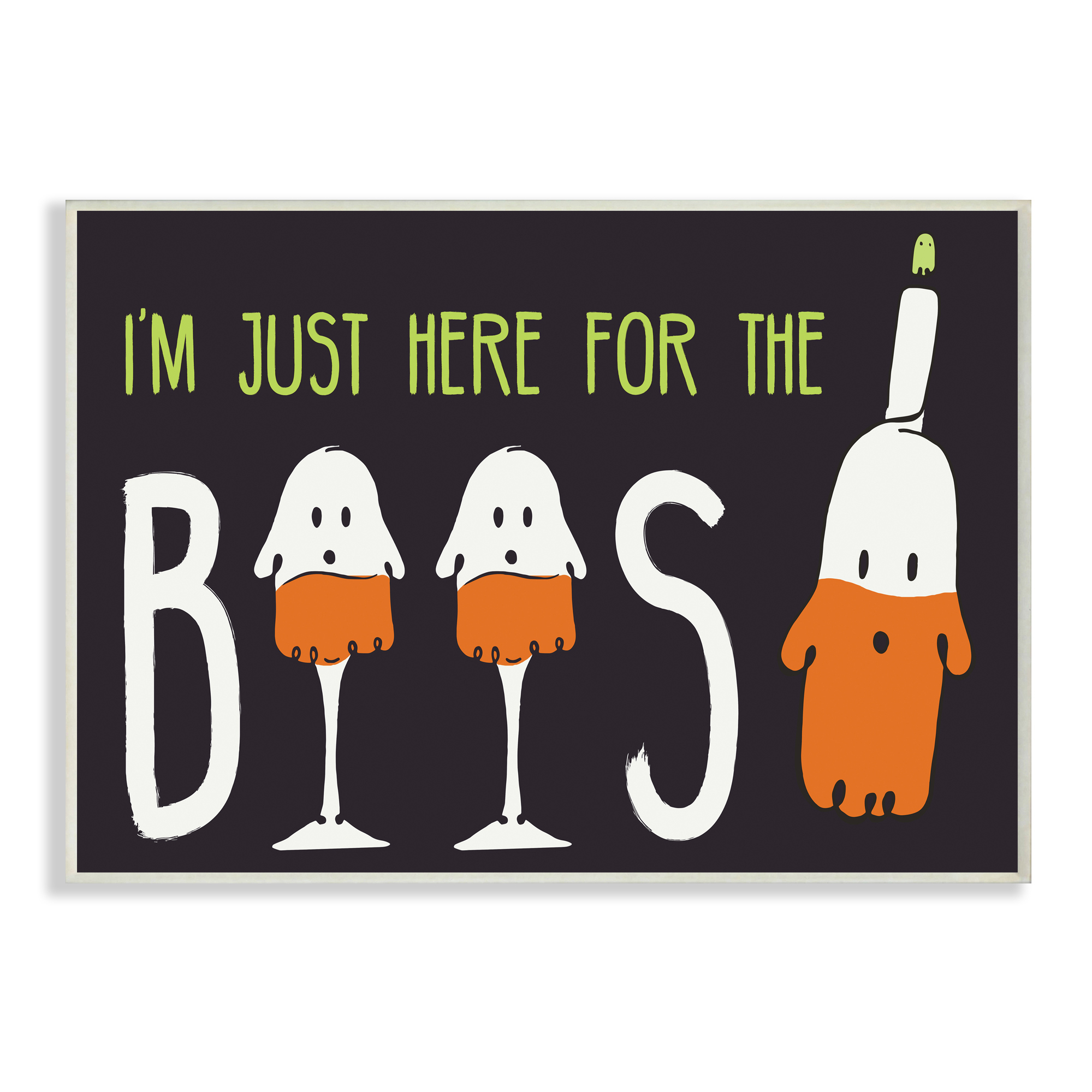 Stupell Industries Here for the Boos Phrase Halloween Ghost Pun Fairy ...