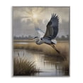 Stupell Industries Heron Flight over Wetlands Gray Framed Giclee Art ...