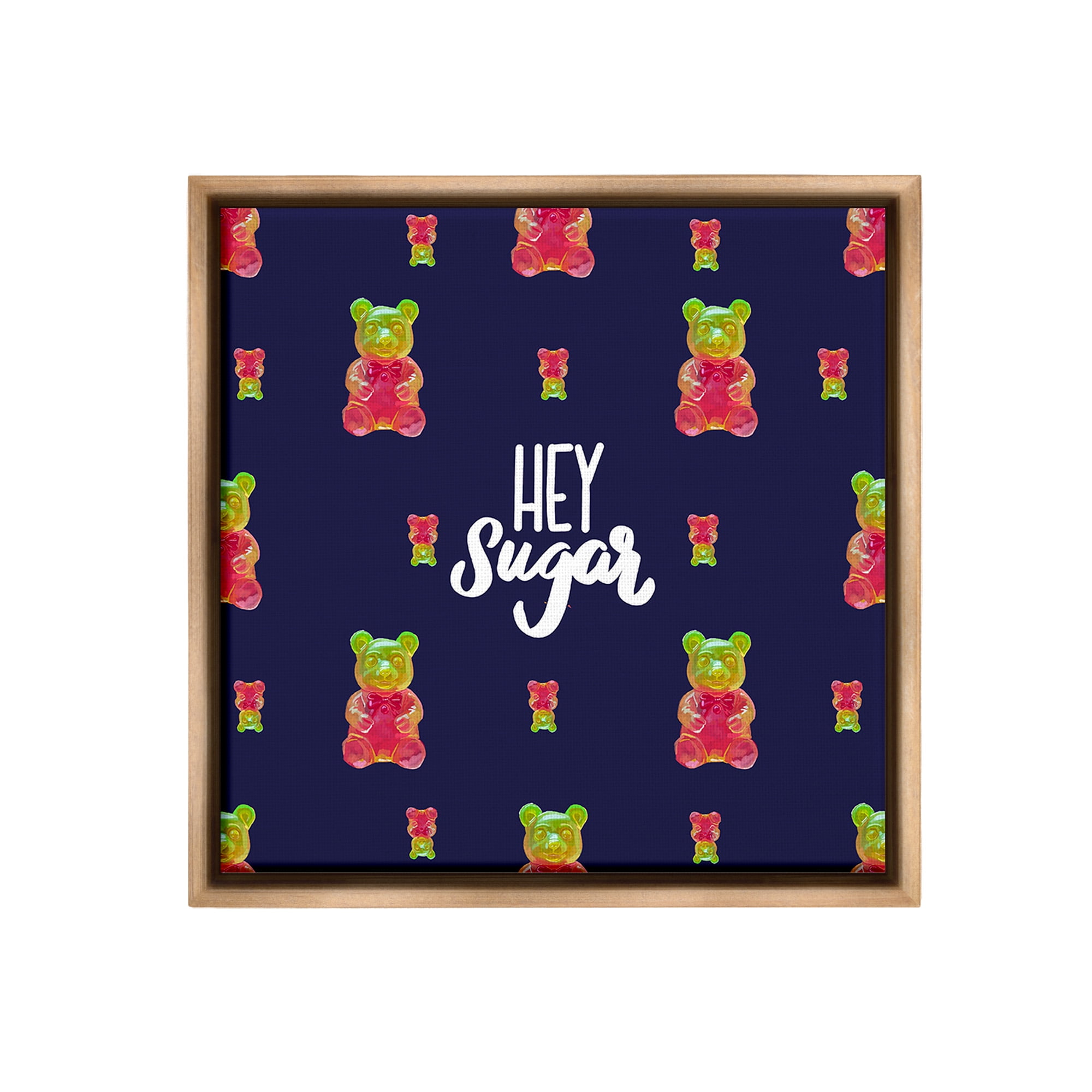 Stupell Industries Hey Sugar Candy Bear Food & Beverage Painting Brown ...