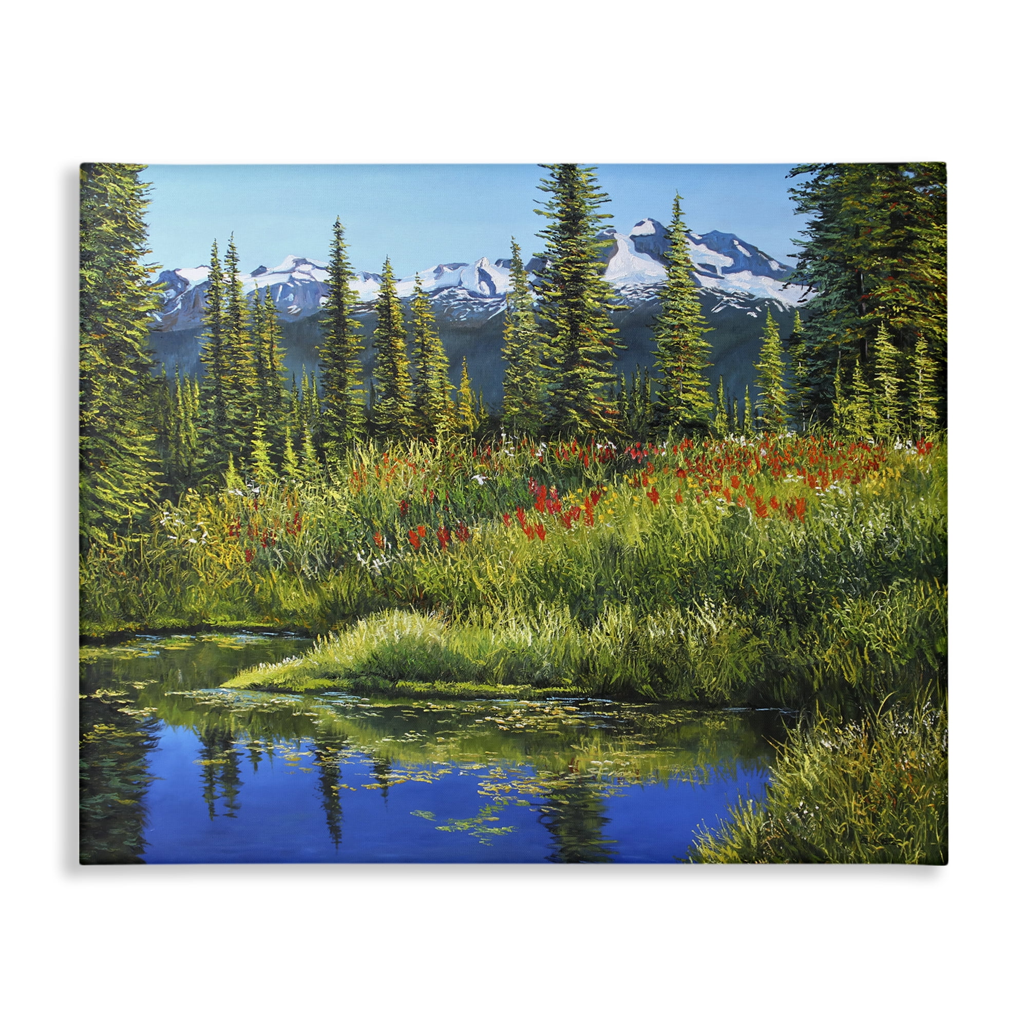 Stupell Industries High Country Summer Landscape & Nature Painting Wrapped Canvas Art Print Wall ...