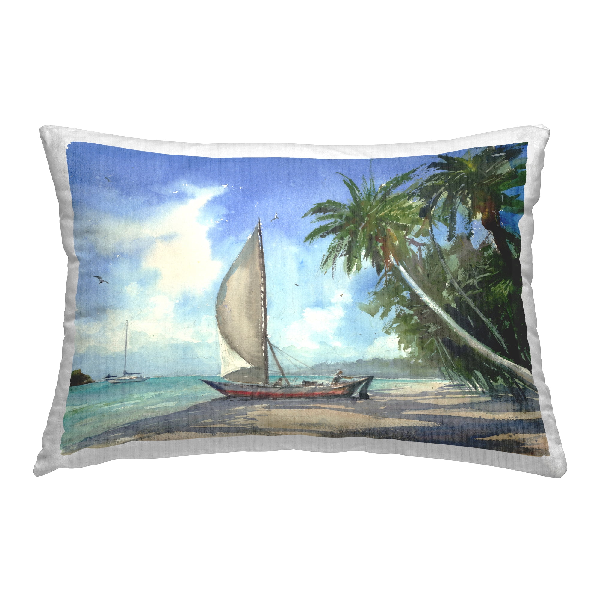 Stupell Industries High & Dry Boat on Shore Decorative Printed Throw ...