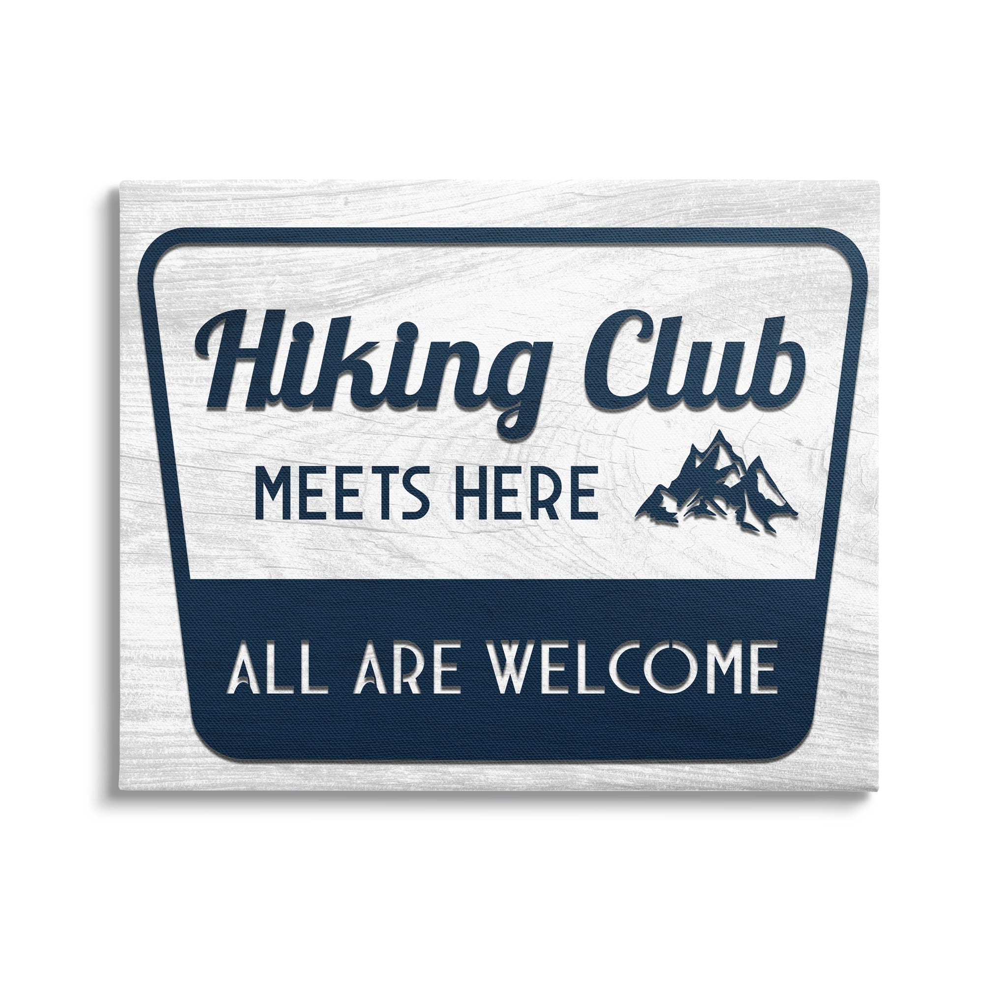 Stupell Industries Hiking Club Rustic Cabin Mountain Climbing Sign, 20 ...