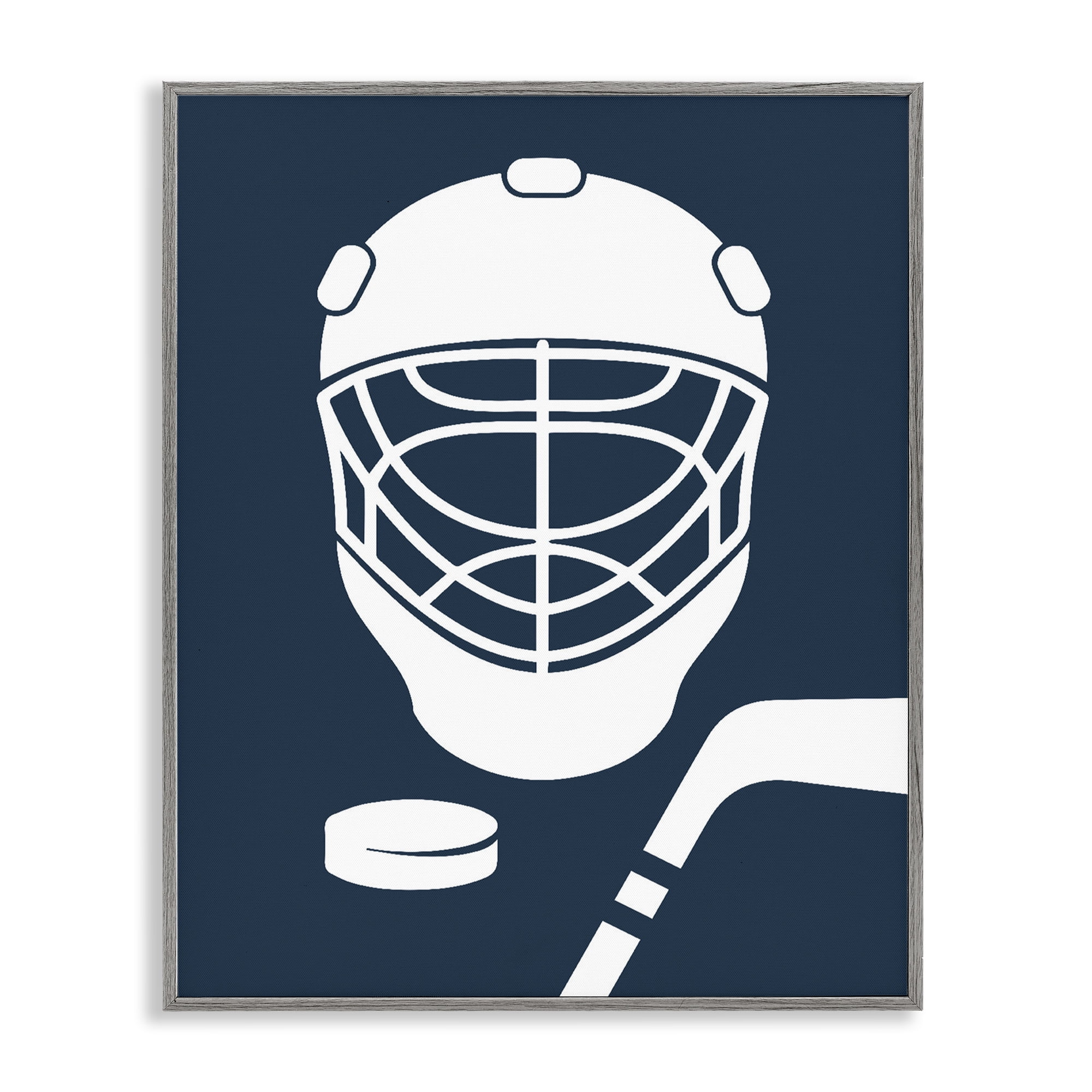 Stupell Industries Hockey Mask Blue & White Gray Framed Giclee Art ...