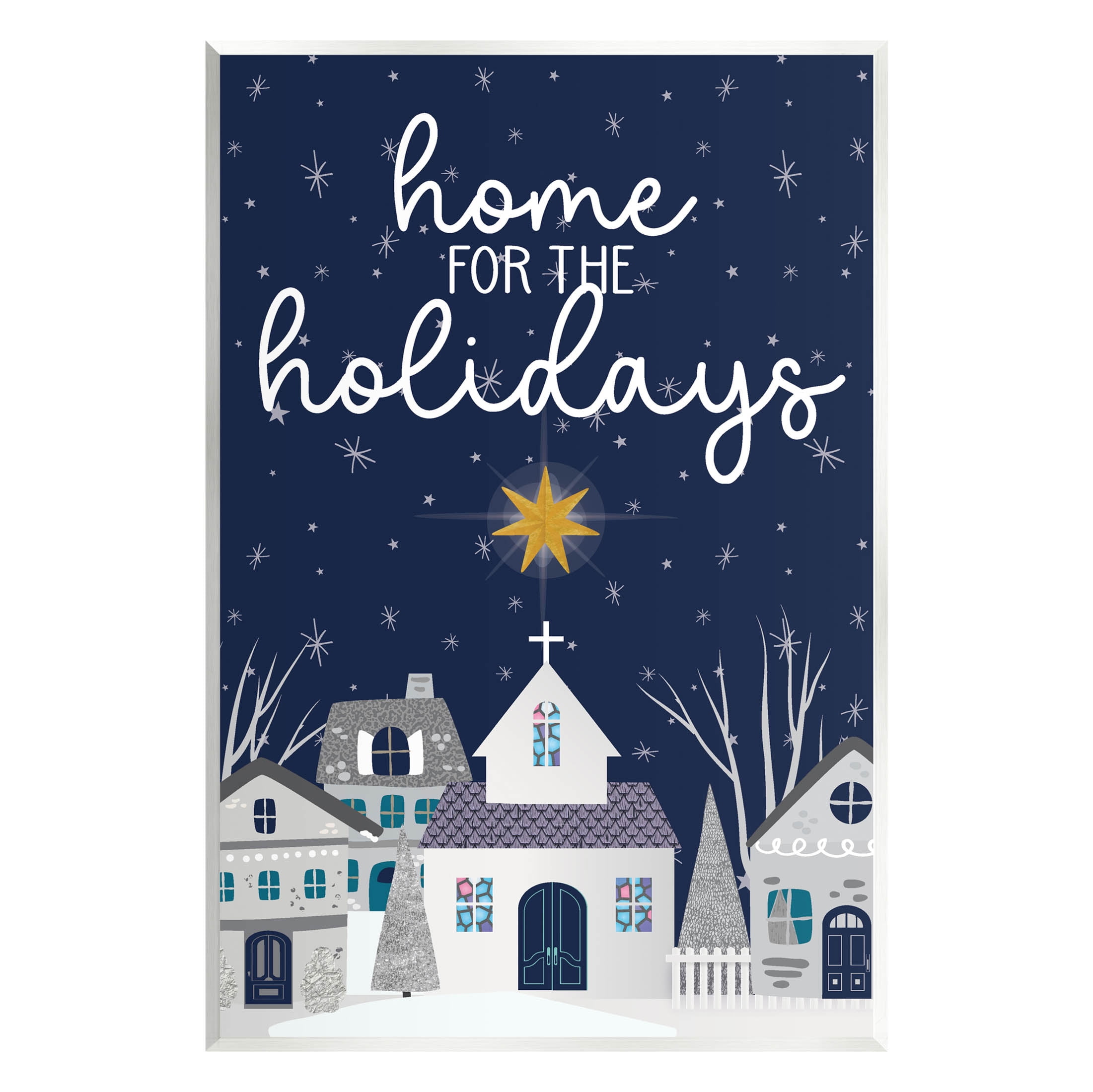 Stupell Industries Home For The Holidays Night Sky Graphic Art Unframed ...