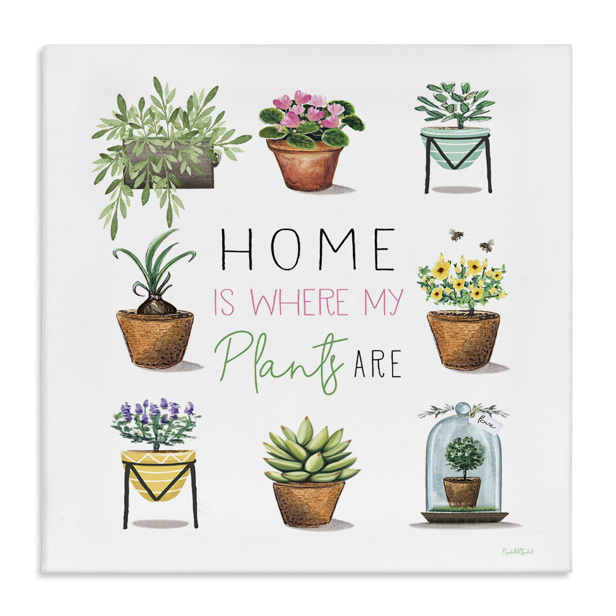 Stupell Industries Home Where Plants Are Plants & Flowers Painting ...