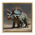 Stupell Industries Horned Triceratops at Sunrise Gold Framed Floater ...