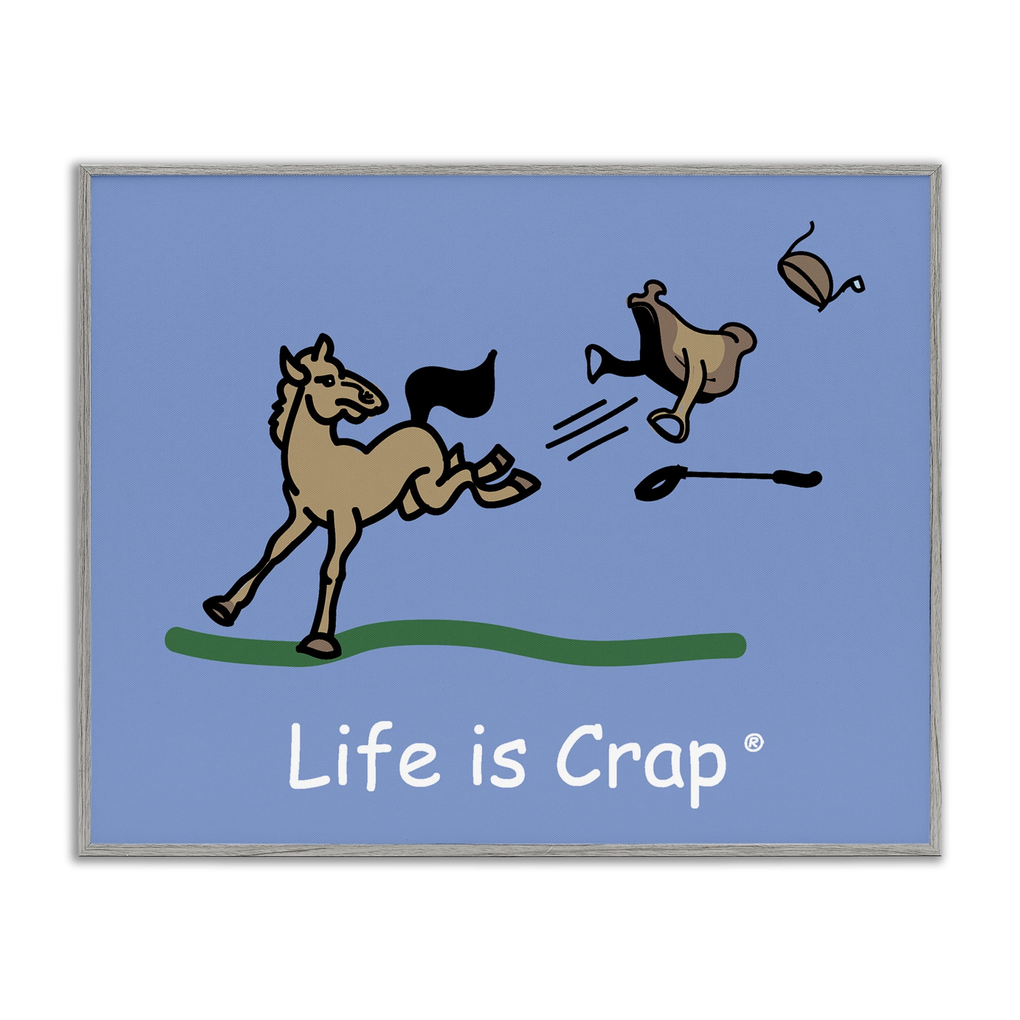 Stupell Industries Horse Kicking Saddle Novelty & Humor Painting Gray ...