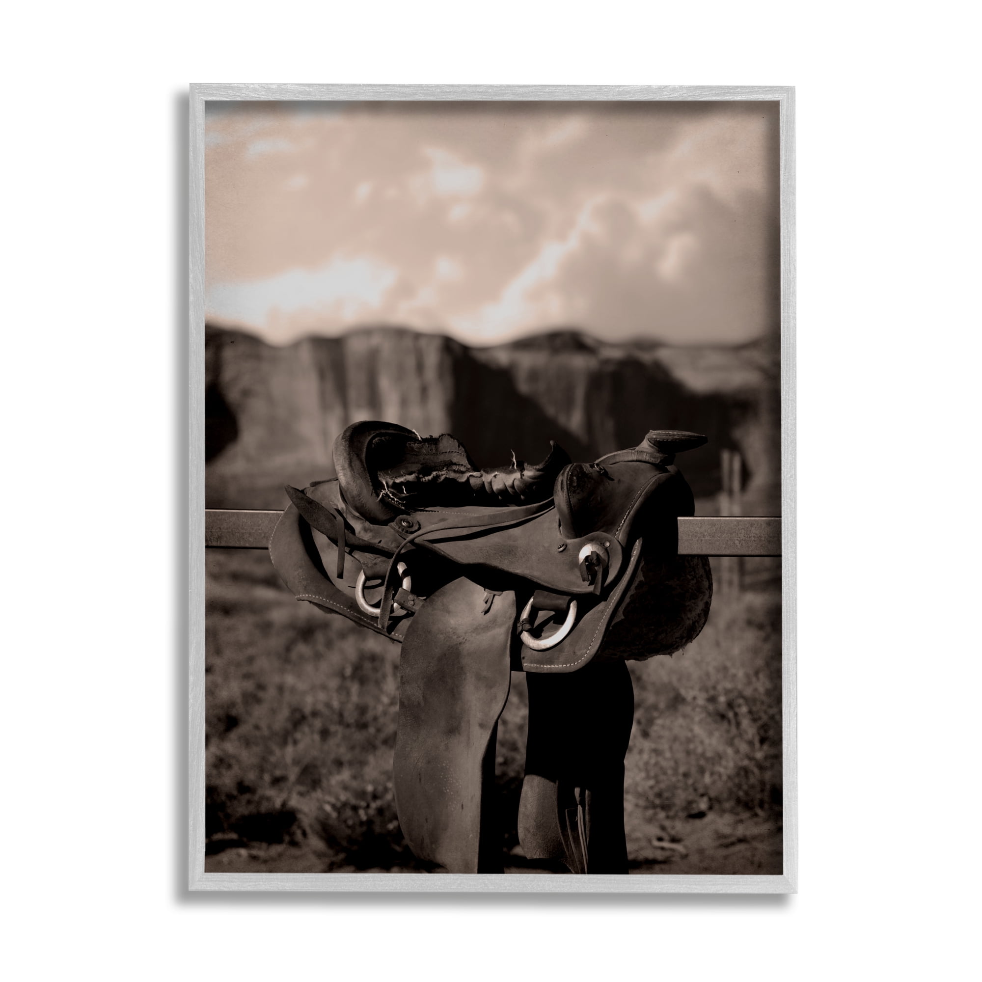 Stupell Horse Saddle Desert Landscape Framed Art Print 11x14 - Walmart.com