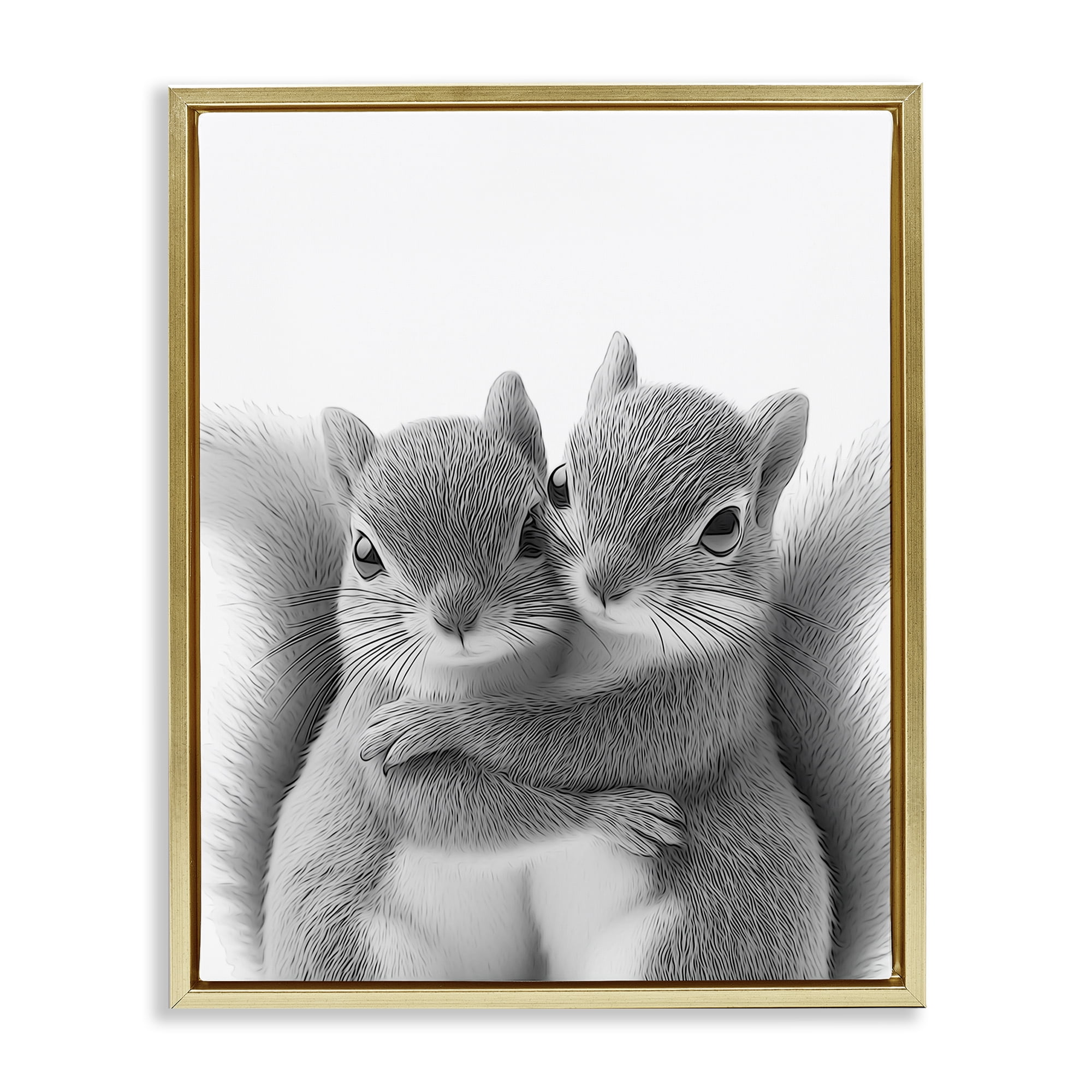 Stupell Industries Hugging Squirrel Pair Nature Decor Framed Canvas Wall Art 17 x 21 - Walmart.com