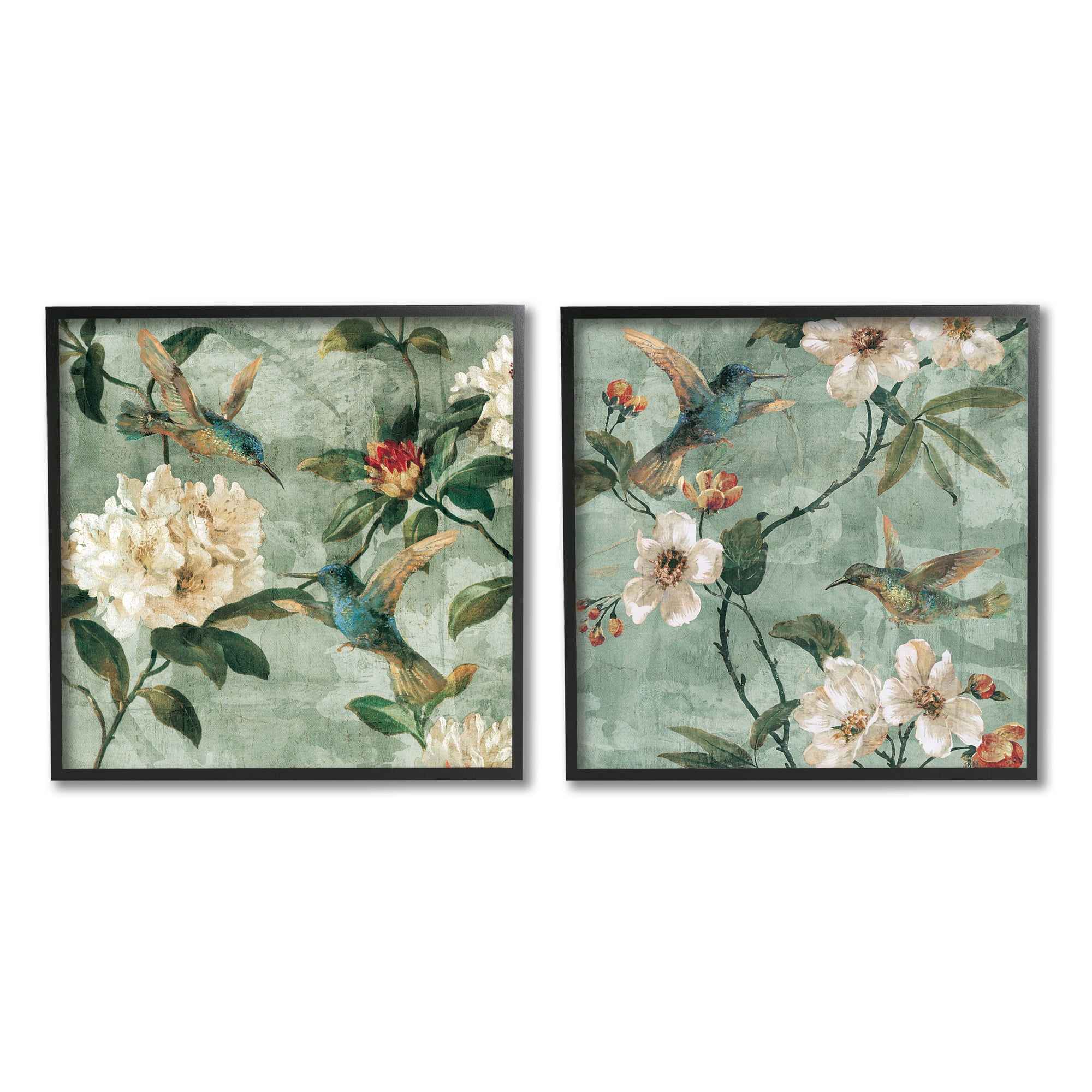 Stupell Industries Hummingbirds & Florals Botanical & Floral Painting ...