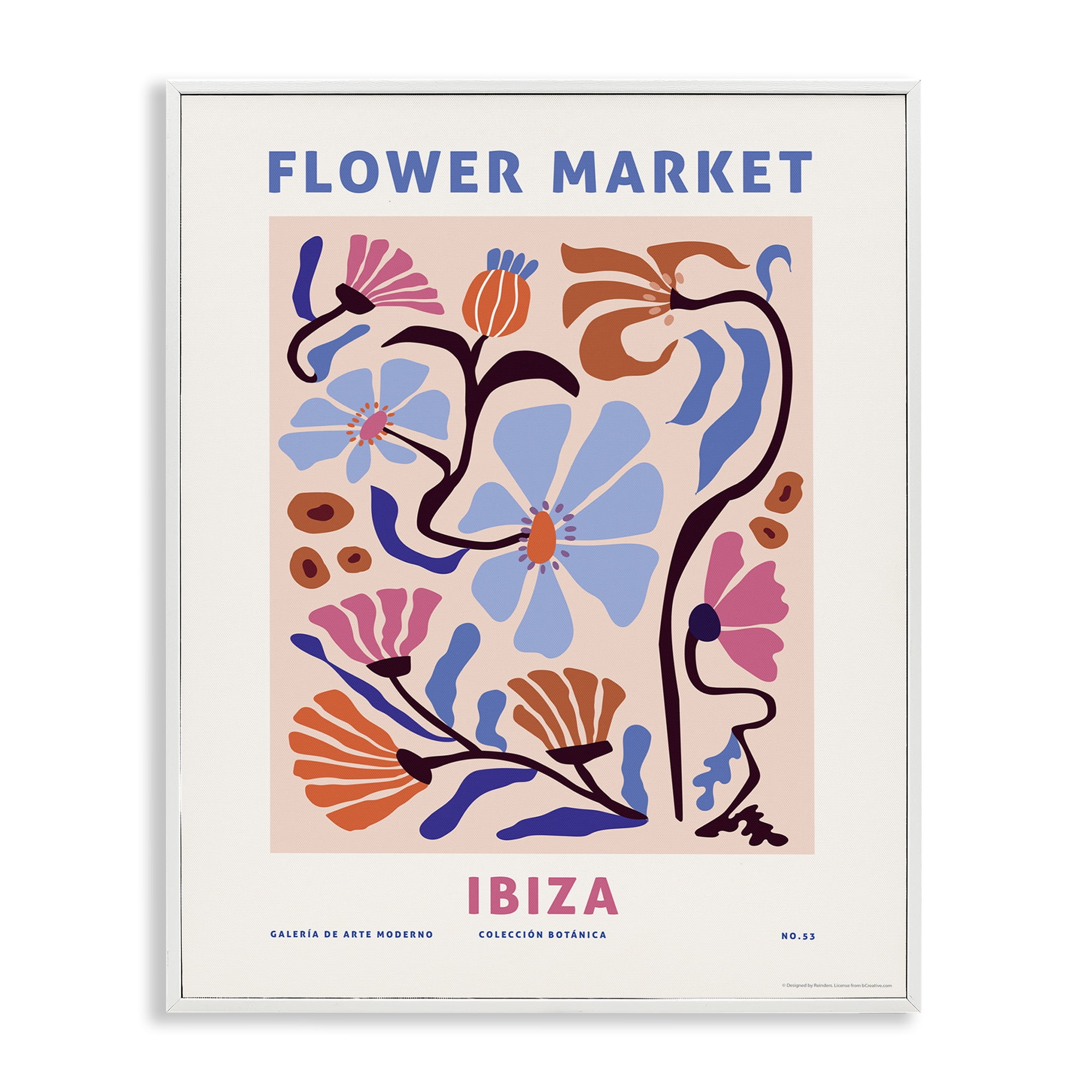 Stupell Industries Ibiza Flower Market Plants & Flowers Painting White ...