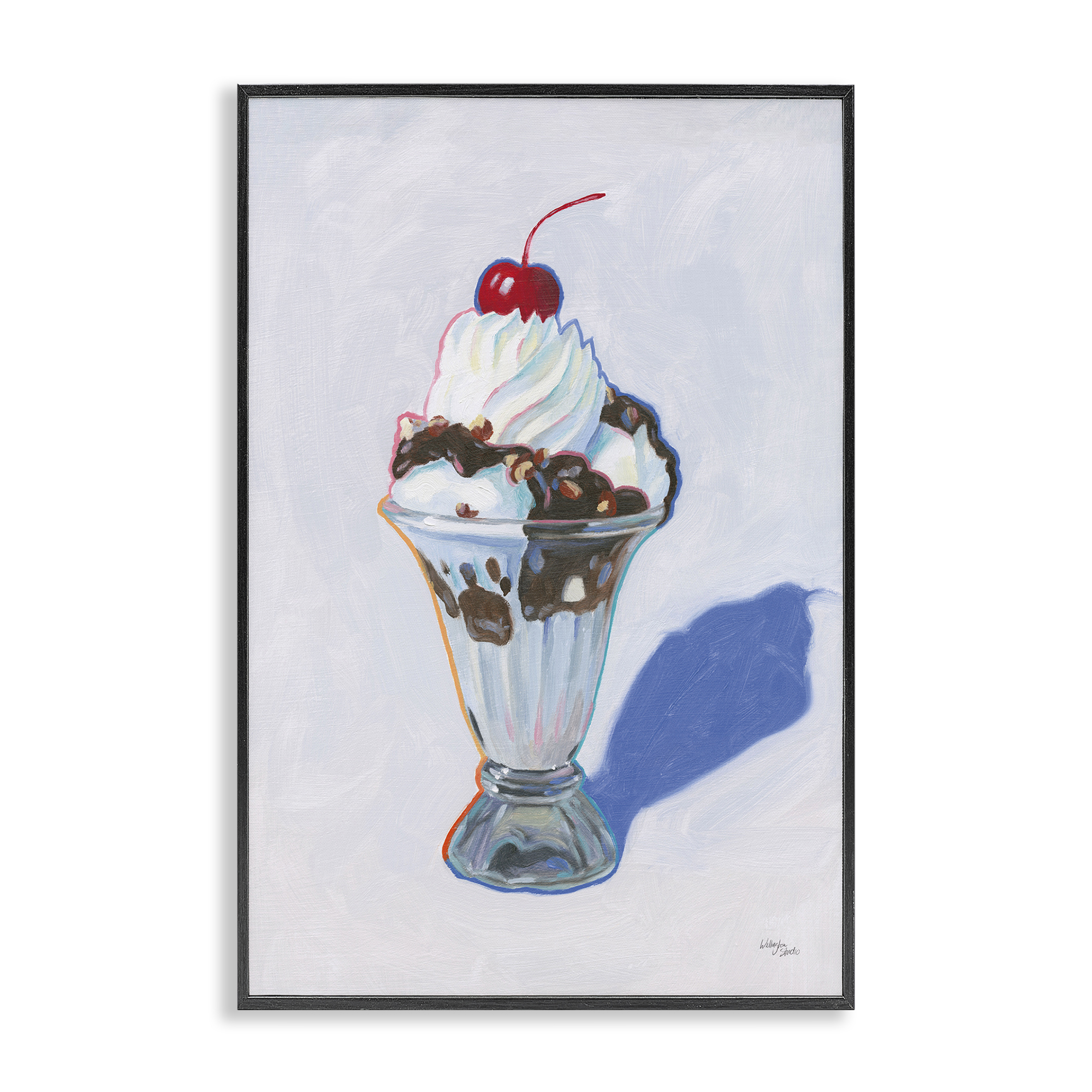 Stupell Industries Ice Cream Sundae Food & Beverage Painting Black ...