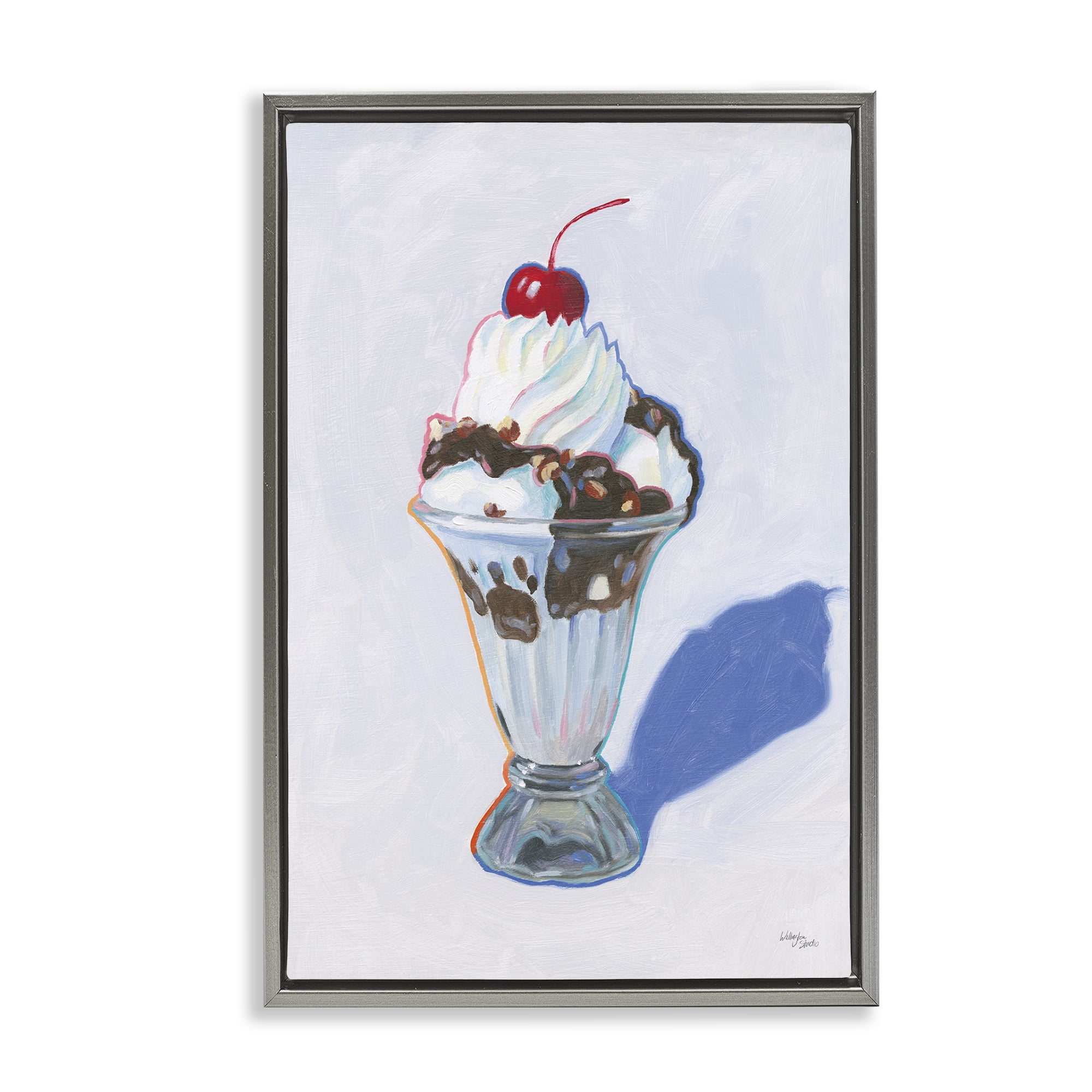 Stupell Industries Ice Cream Sundae Food & Beverage Painting Gray ...