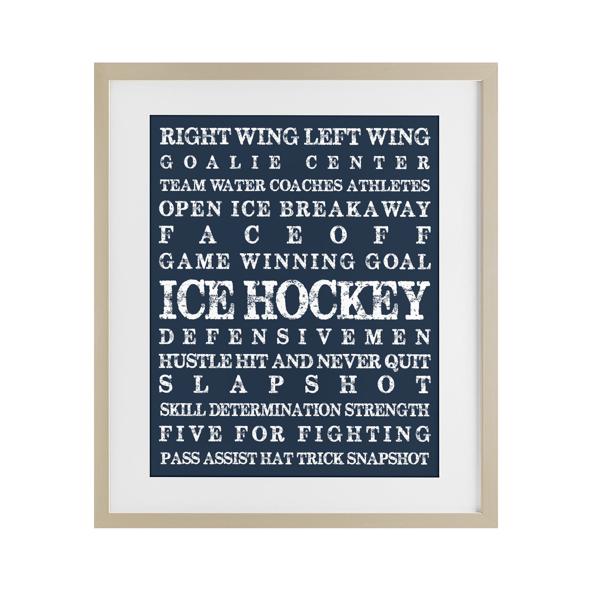 Stupell Industries Ice Hockey Expressions Birch Framed Print Under ...