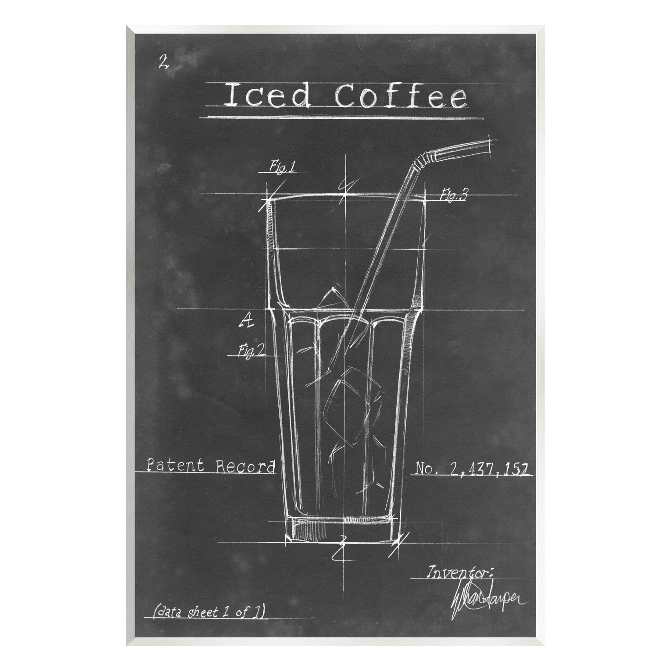Stupell Industries Iced Coffee Patent Diagram Chart Graphic Art ...