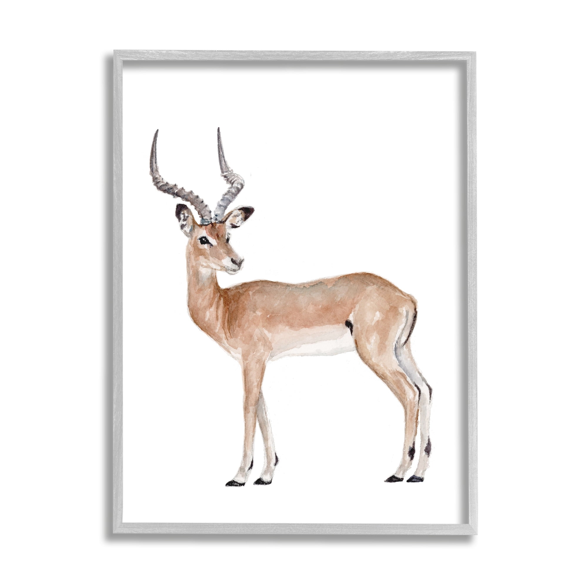 Stupell Industries Impala Antelope Watercolor Portrait Children's Wild ...
