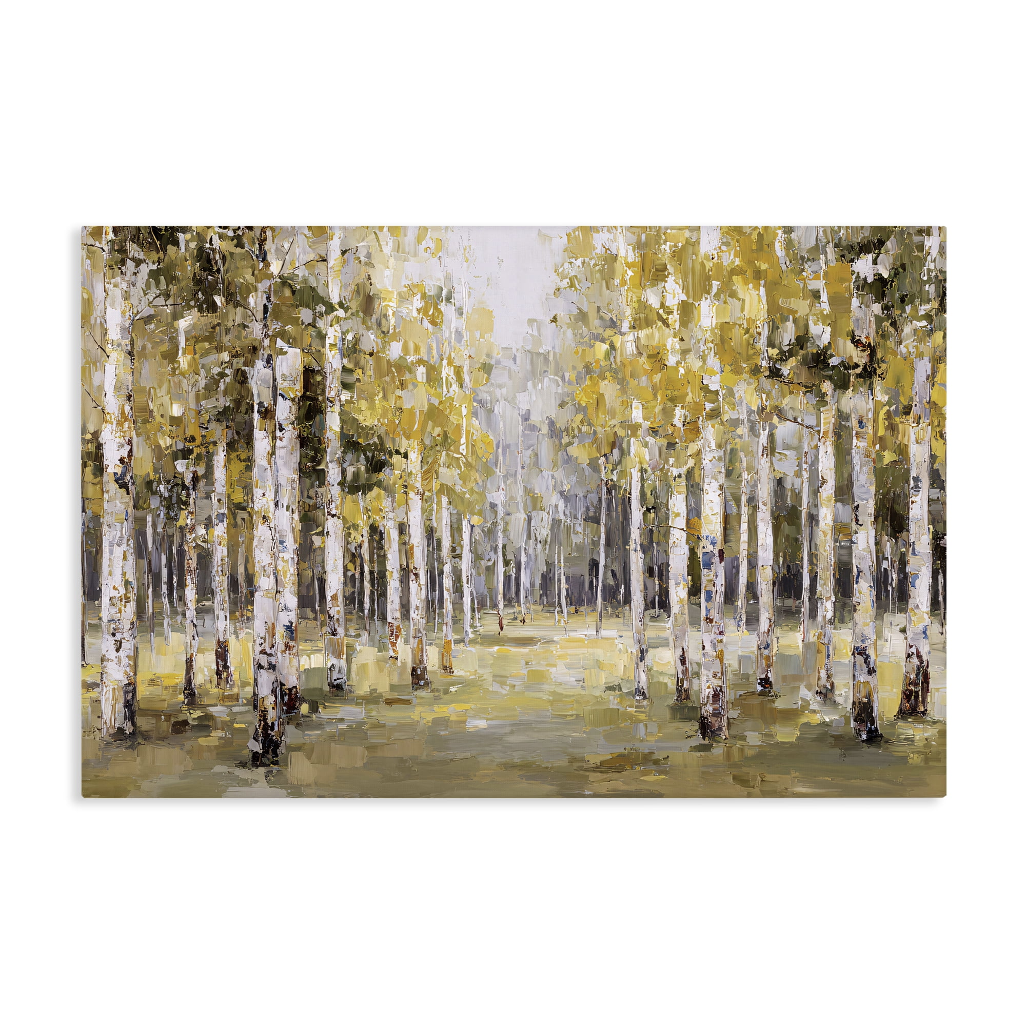 Stupell Industries Impressionist Birch Trees & Fall Leaves Canvas Wall ...