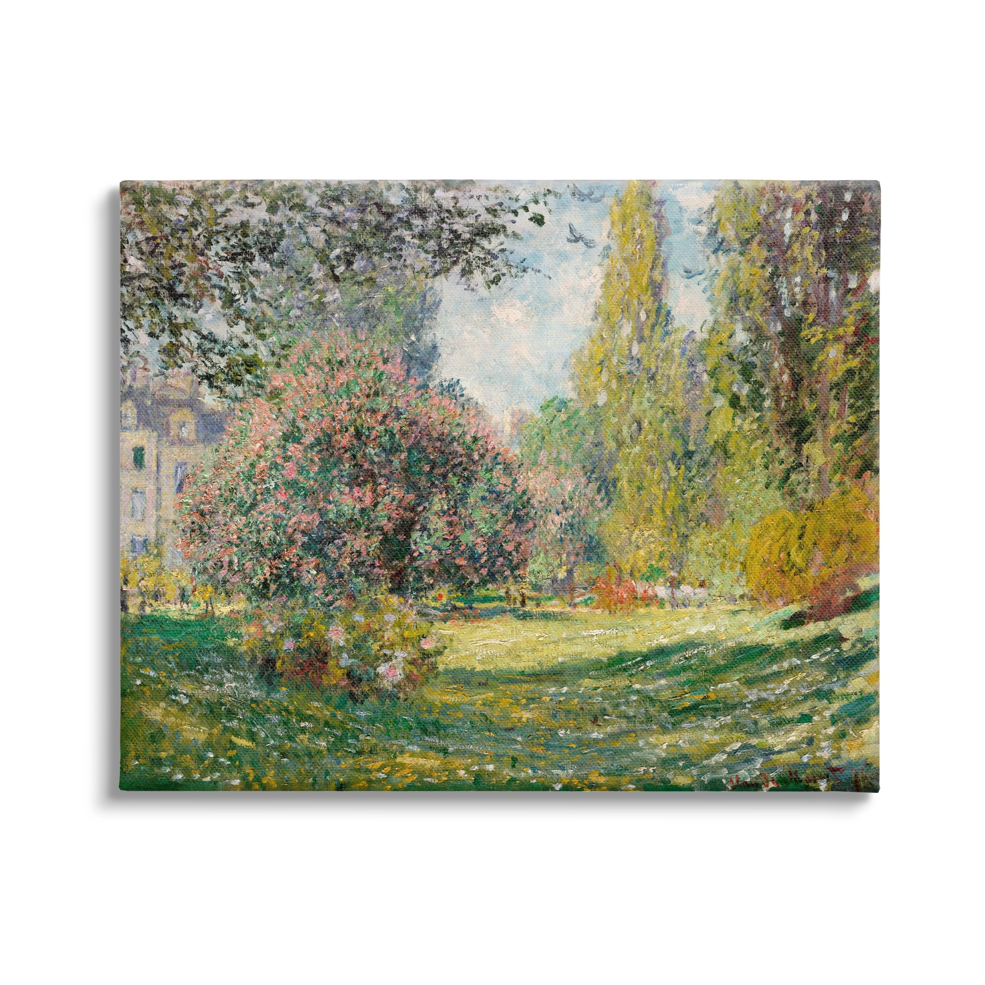 Stupell Industries Impressionist Flower Field Garden Vintage Estate Painting Gallery Wrapped ...