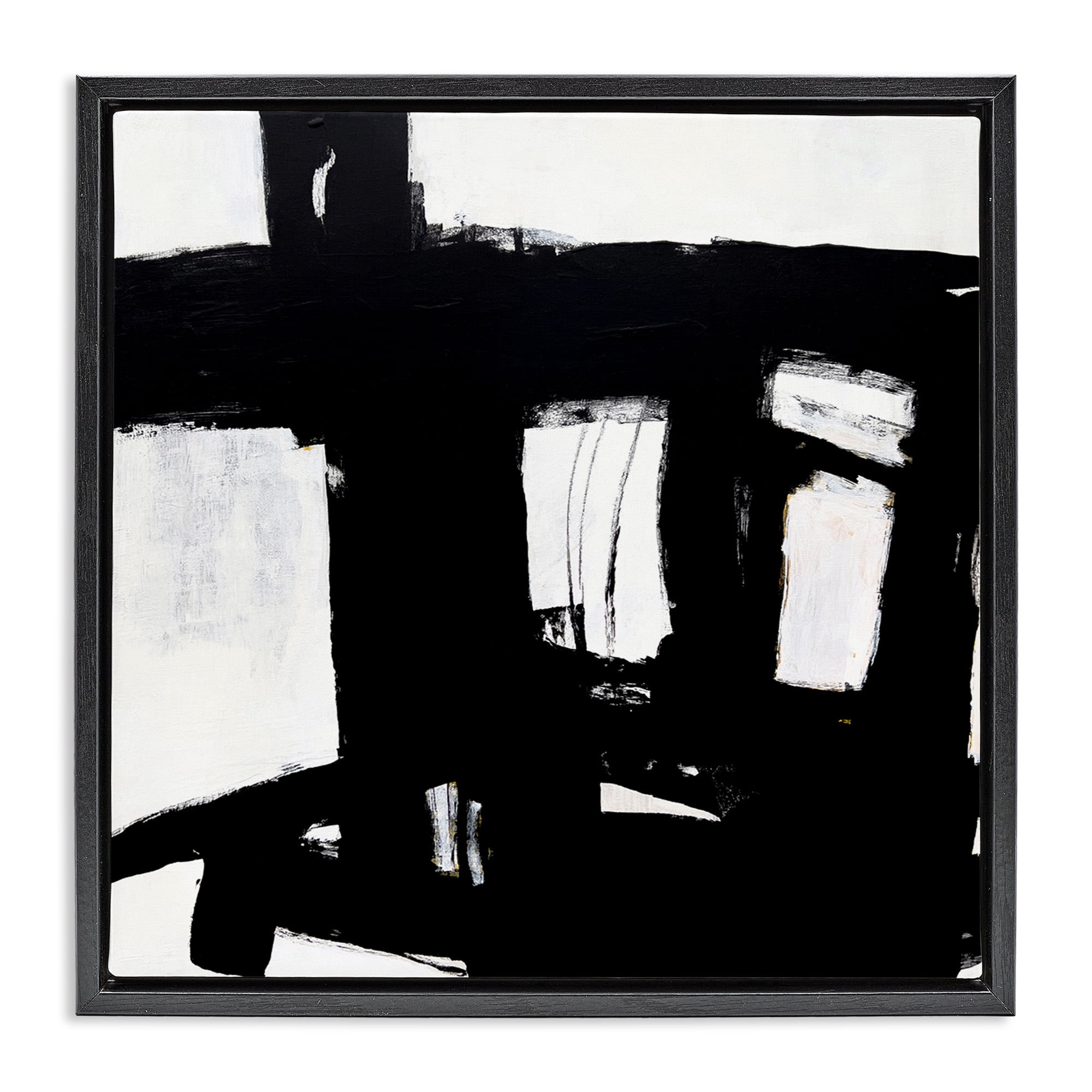 Stupell Industries Industrial Black Streaks Abstract Painting Black ...