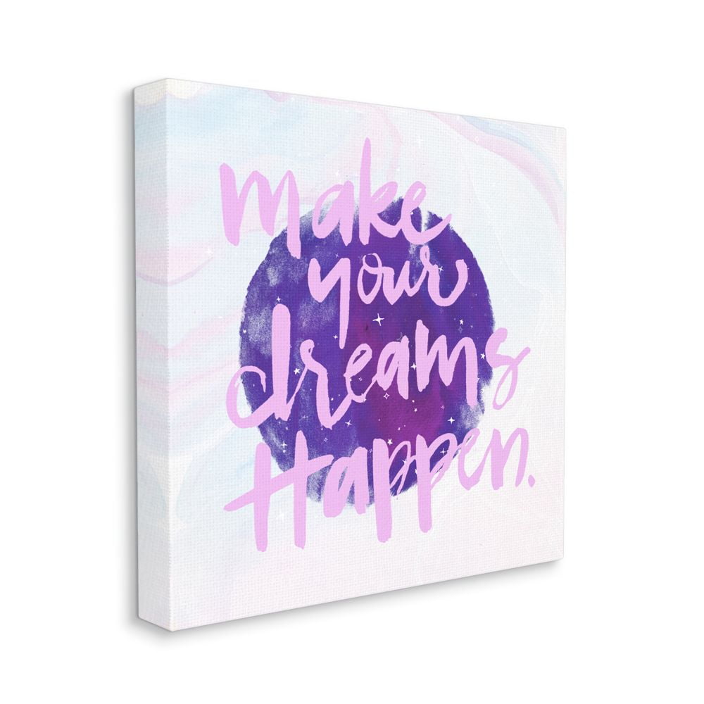 Stupell Industries Inspirational Dreams Happen Stars Purple Sky Quote ...