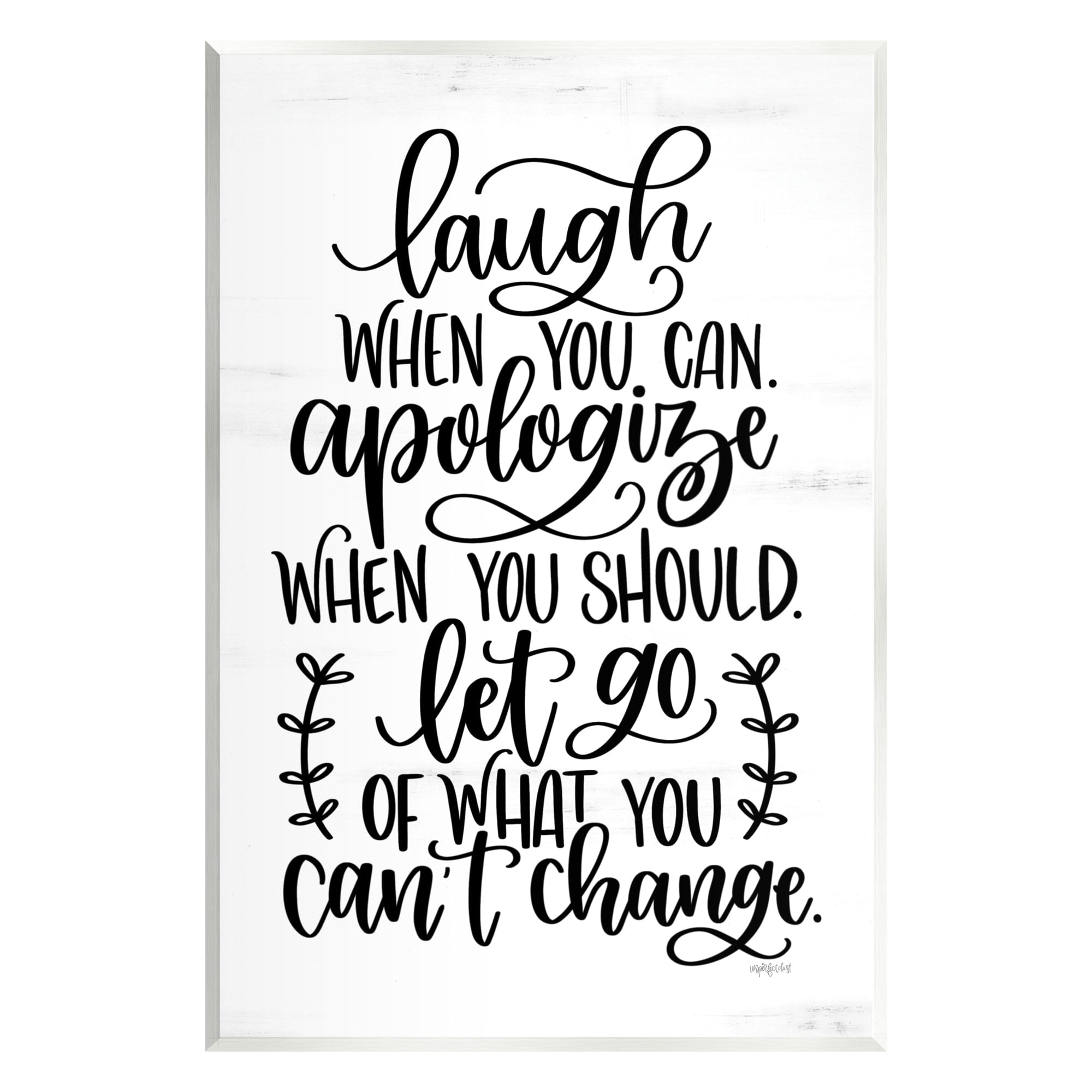 Stupell Industries Inspirational Life Quote Script Calligraphy Birch ...
