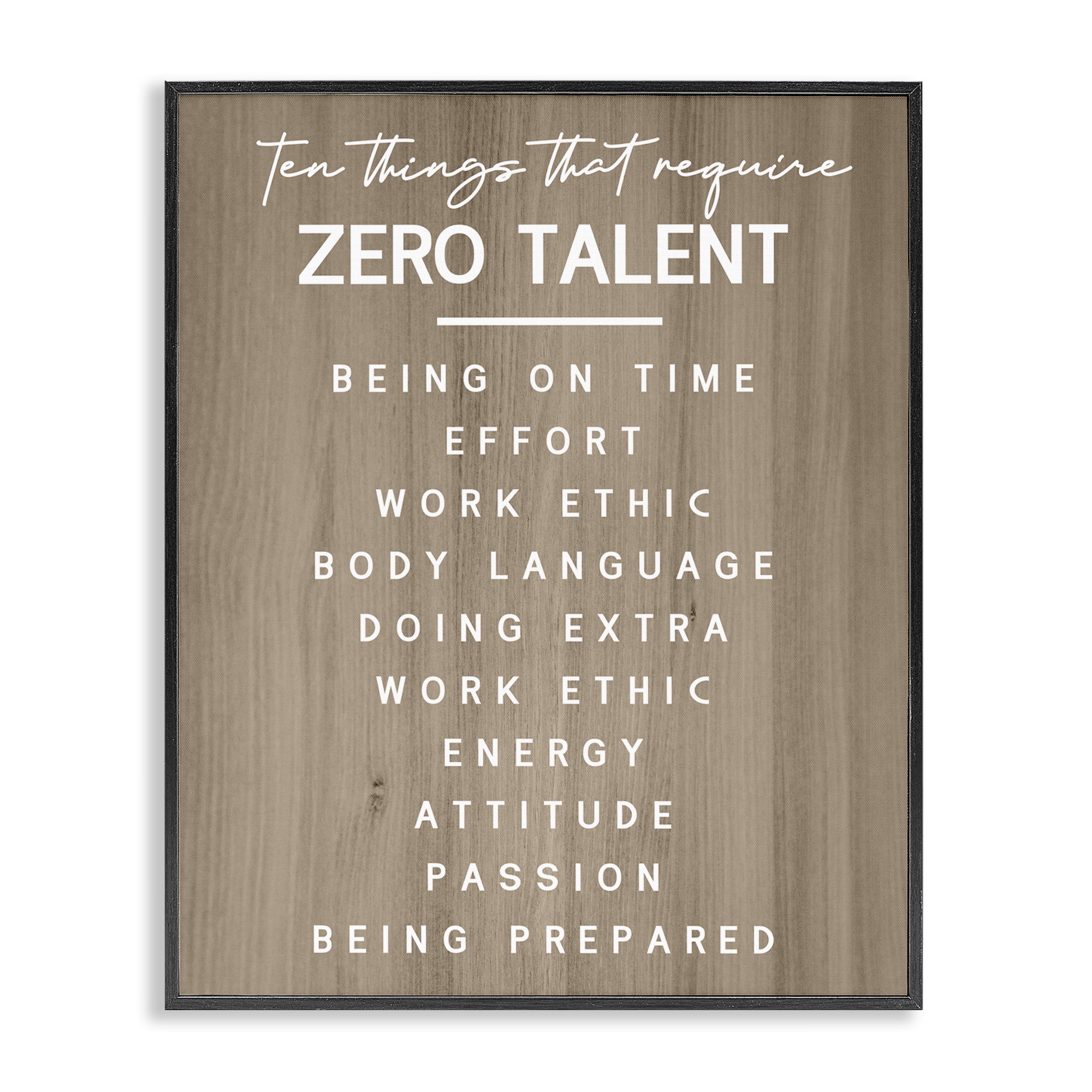 Stupell Industries Inspirational Zero Talent Text & Numbers Painting ...