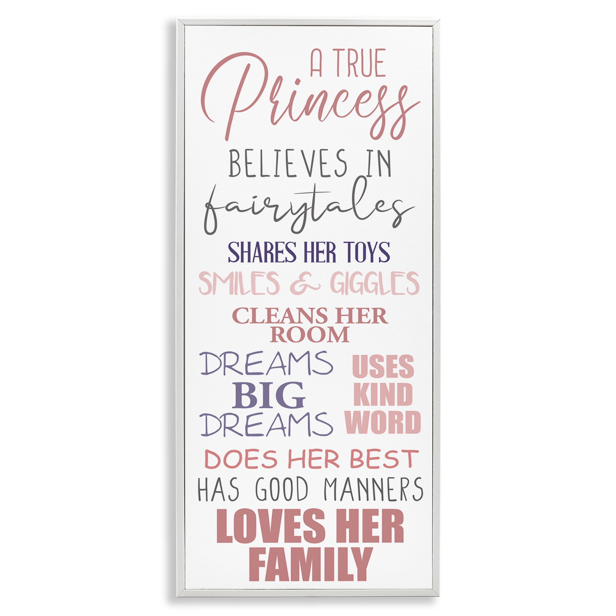 Stupell Industries Inspiring True Princess Rules Inspirational Painting ...