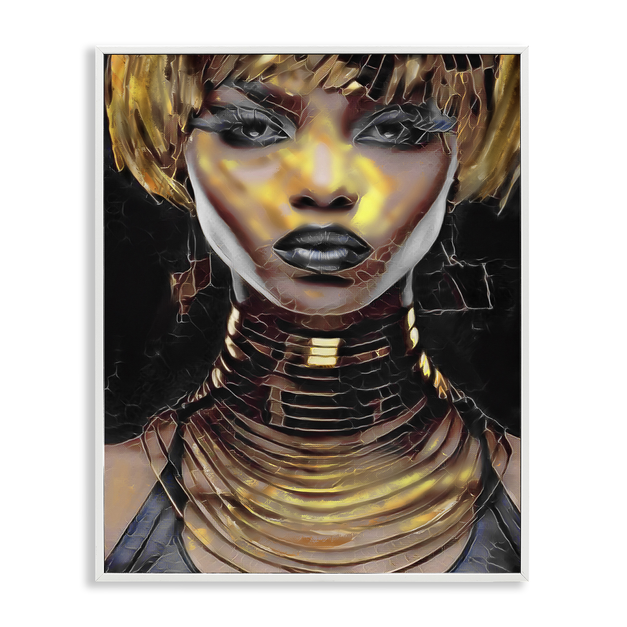 Stupell Industries Intense Glam Woman Portrait People Painting White ...