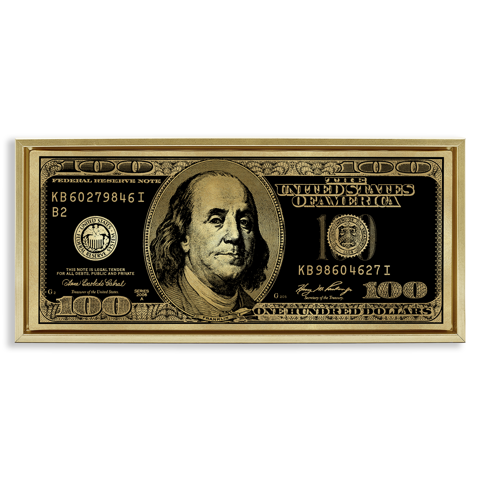 Stupell Industries Inverted Hundred Bill Novelty & Humor Painting Gold ...